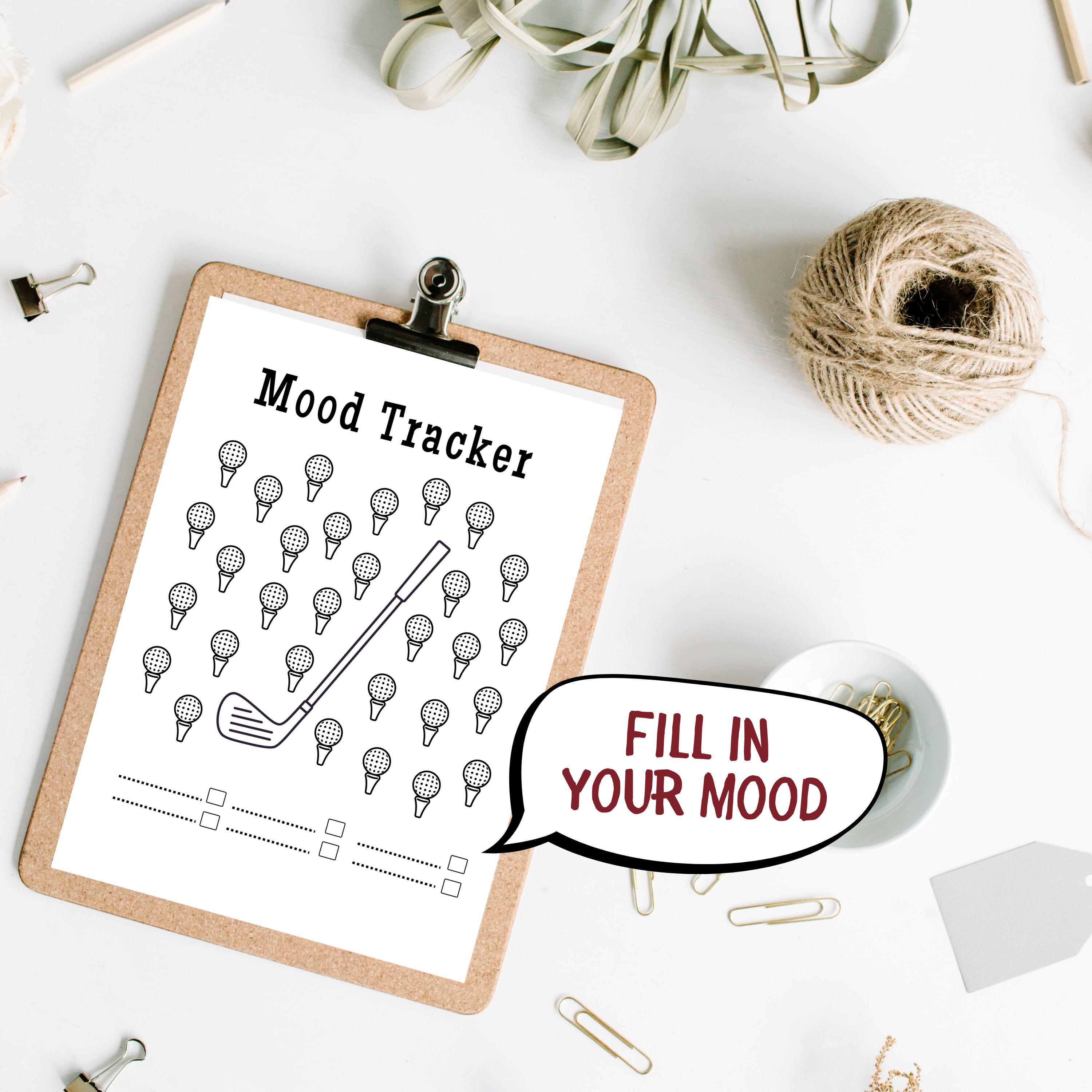 Golf Mood Tracker, Printable Journal Page, Feelings Tracker, Daily Mood ...