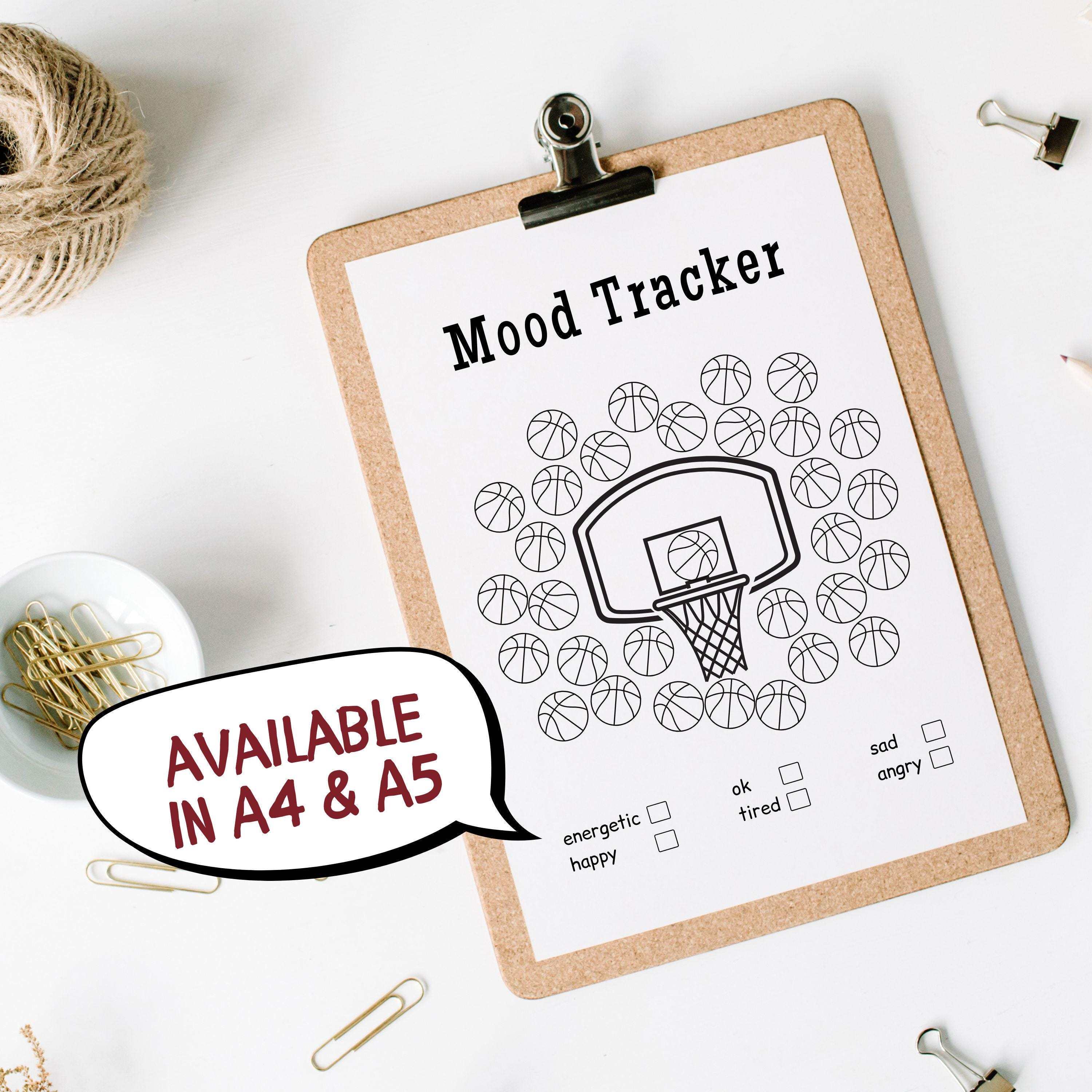 Basketball Mood Tracker, Printable Journal Page, Feelings Tracker ...