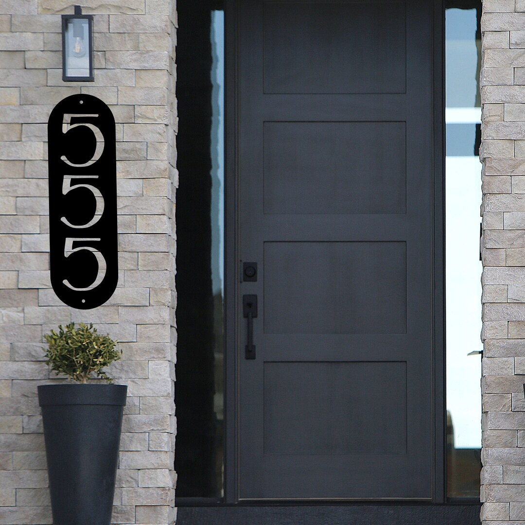 Retro Custom House Number Metal Sign, Door Plaques, House Number Sign ...