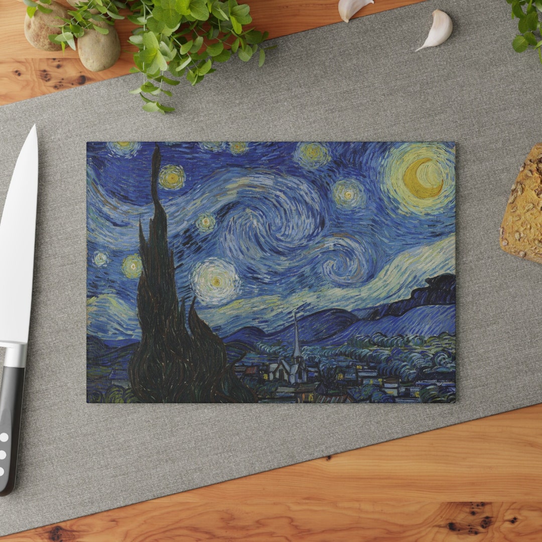 Starry Night Vincent Van Gogh Glass Cutting Board - Etsy