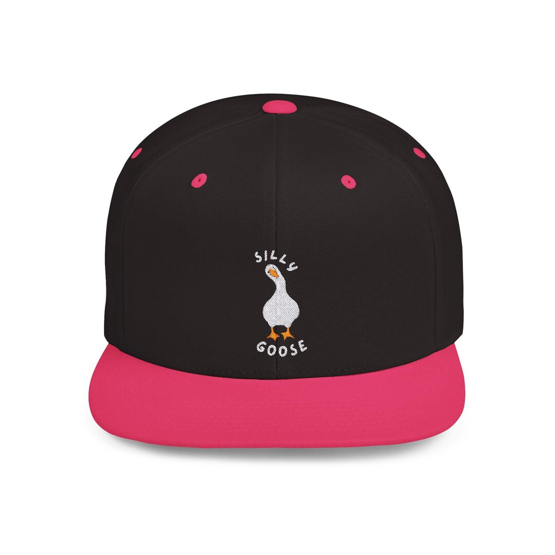 Silly Goose Embroidered Flat Bill Snapback, Dad Mom Hat, Funny Goose ...
