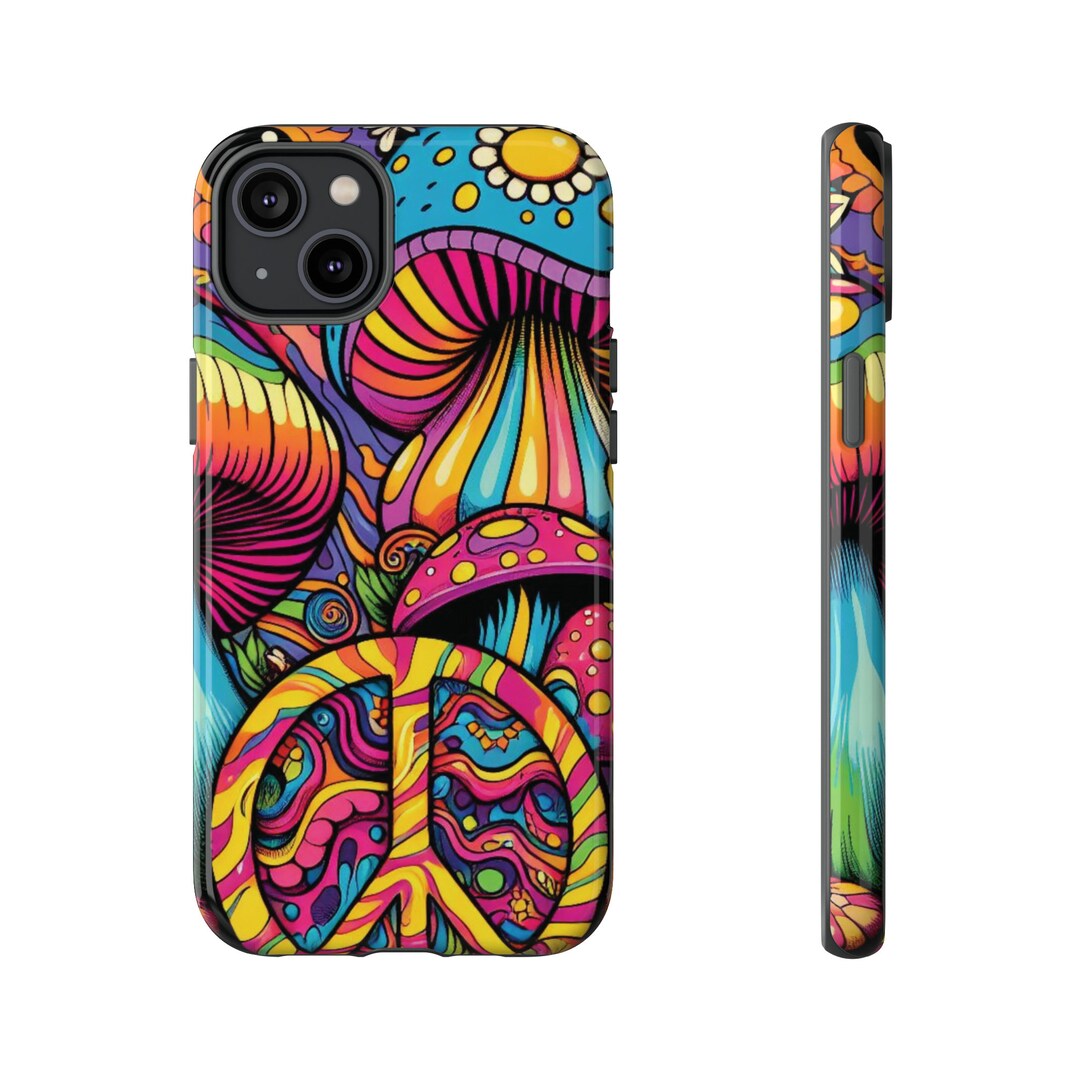 Psychedelic Peace and Mushrooms Phone Case - Etsy
