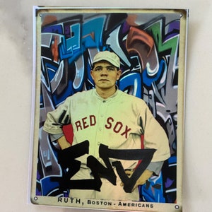 Babe Ruth Graffiti-inspired Handmade Sports Card 2 Pack. - Etsy