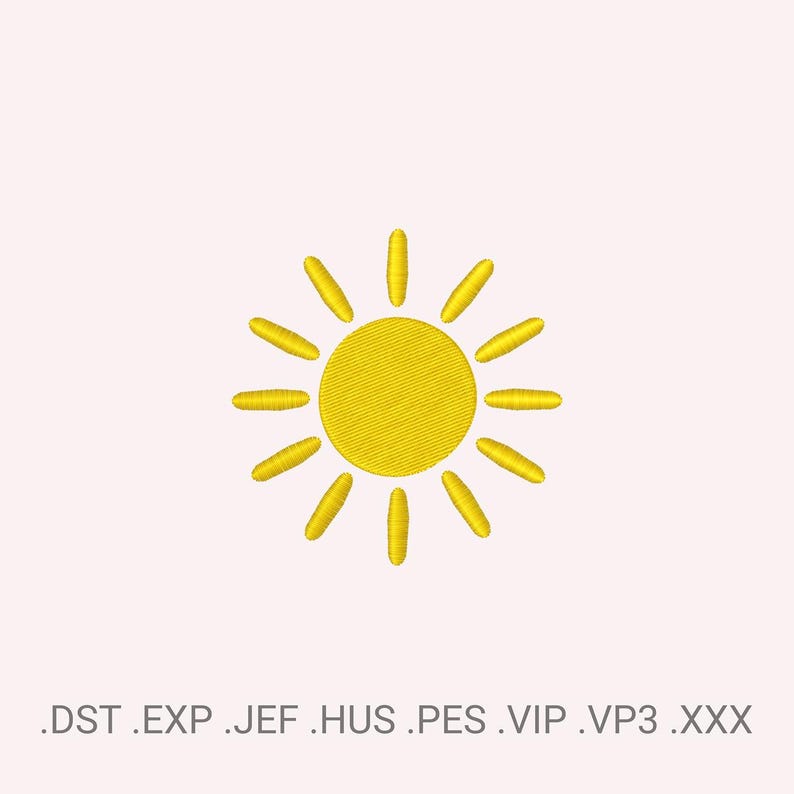 Mini Sun Embroidery Design | Instant Download in 6 Sizes | Sun Machine ...