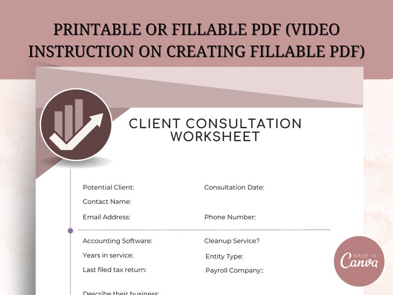 Editable Consultation Worksheet Bookkeeping Firm Client Acceptance Form ...