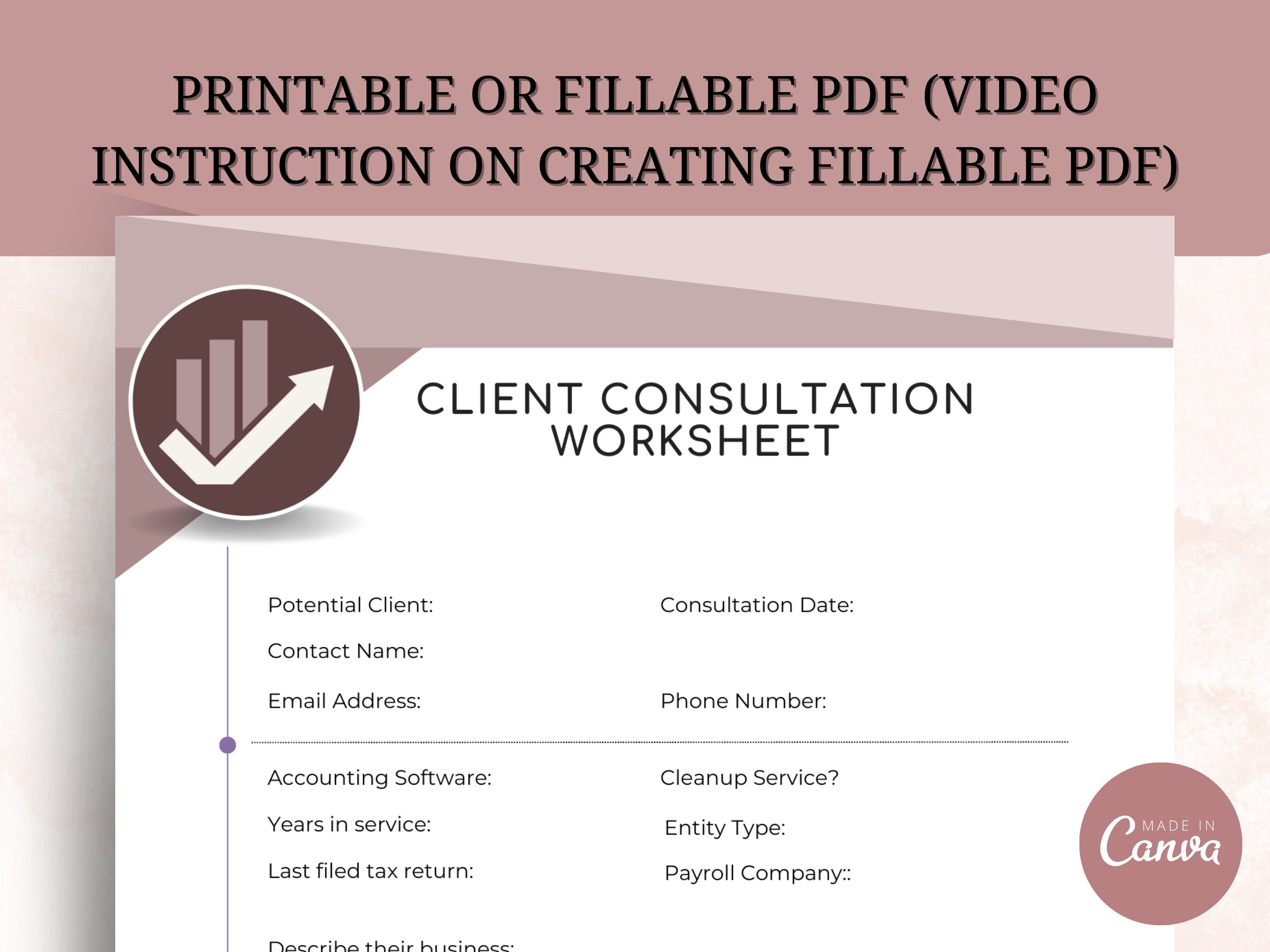 Editable Consultation Worksheet Bookkeeping Firm Client Acceptance Form ...