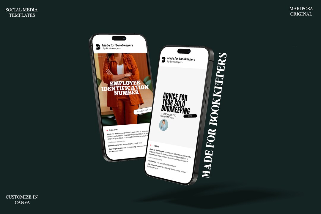 Bookkeeper Instagram Carousel Templates | Social Media Templates for ...