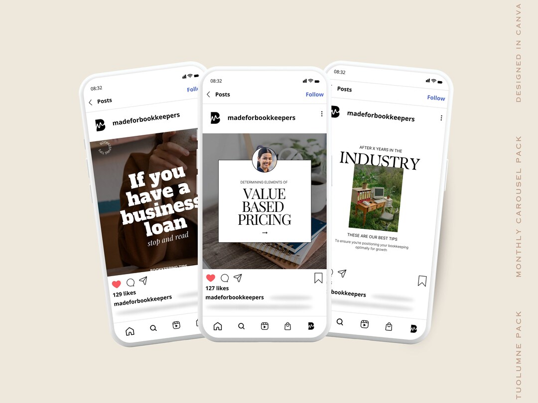 Original Bookkeeper Instagram Carousel Templates | Social Media ...