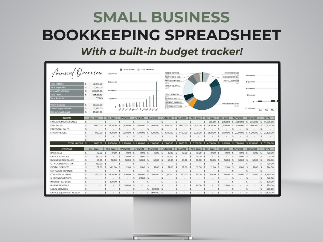 Bookkeeping Spreadsheet for Small Businesses | Bookkeeping Spreadsheet ...