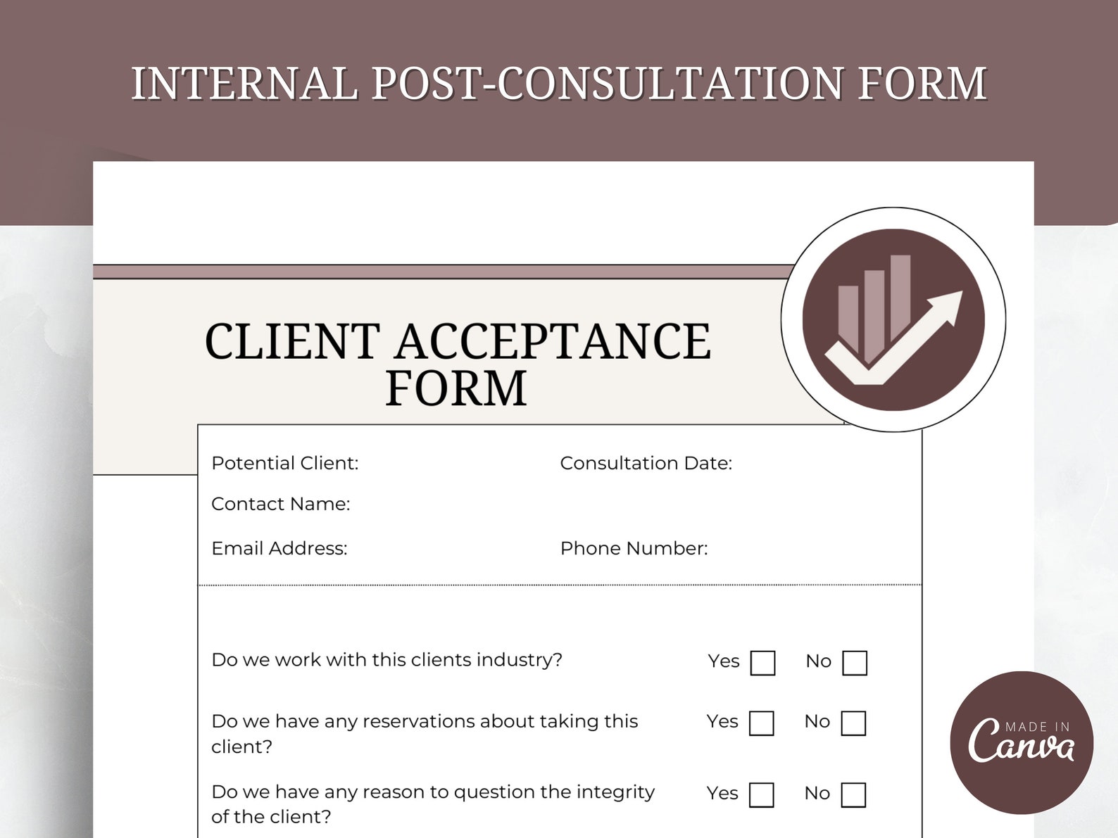 Editable Consultation Worksheet Bookkeeping Firm; Client Acceptance ...