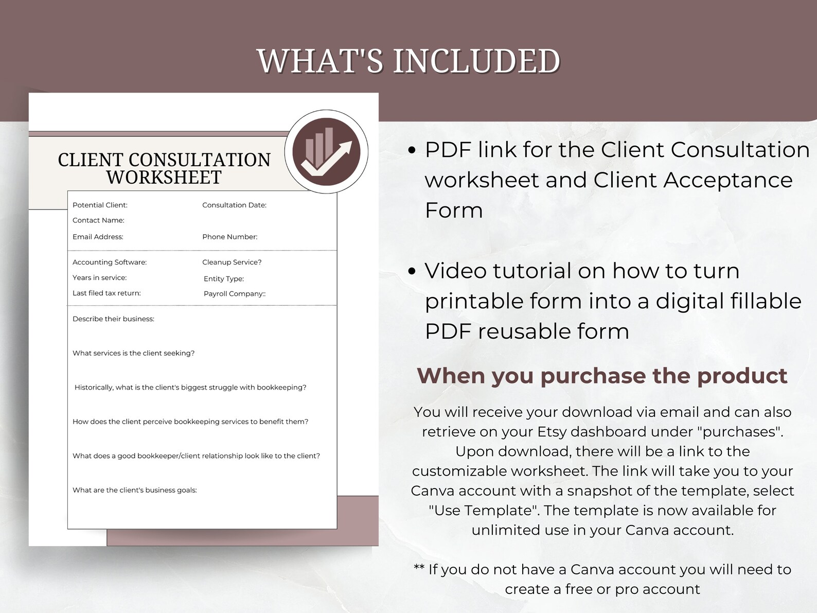 Editable Consultation Worksheet Bookkeeping Firm; Client Acceptance ...