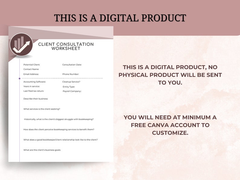 Editable Consultation Worksheet Bookkeeping Firm Client Acceptance Form ...