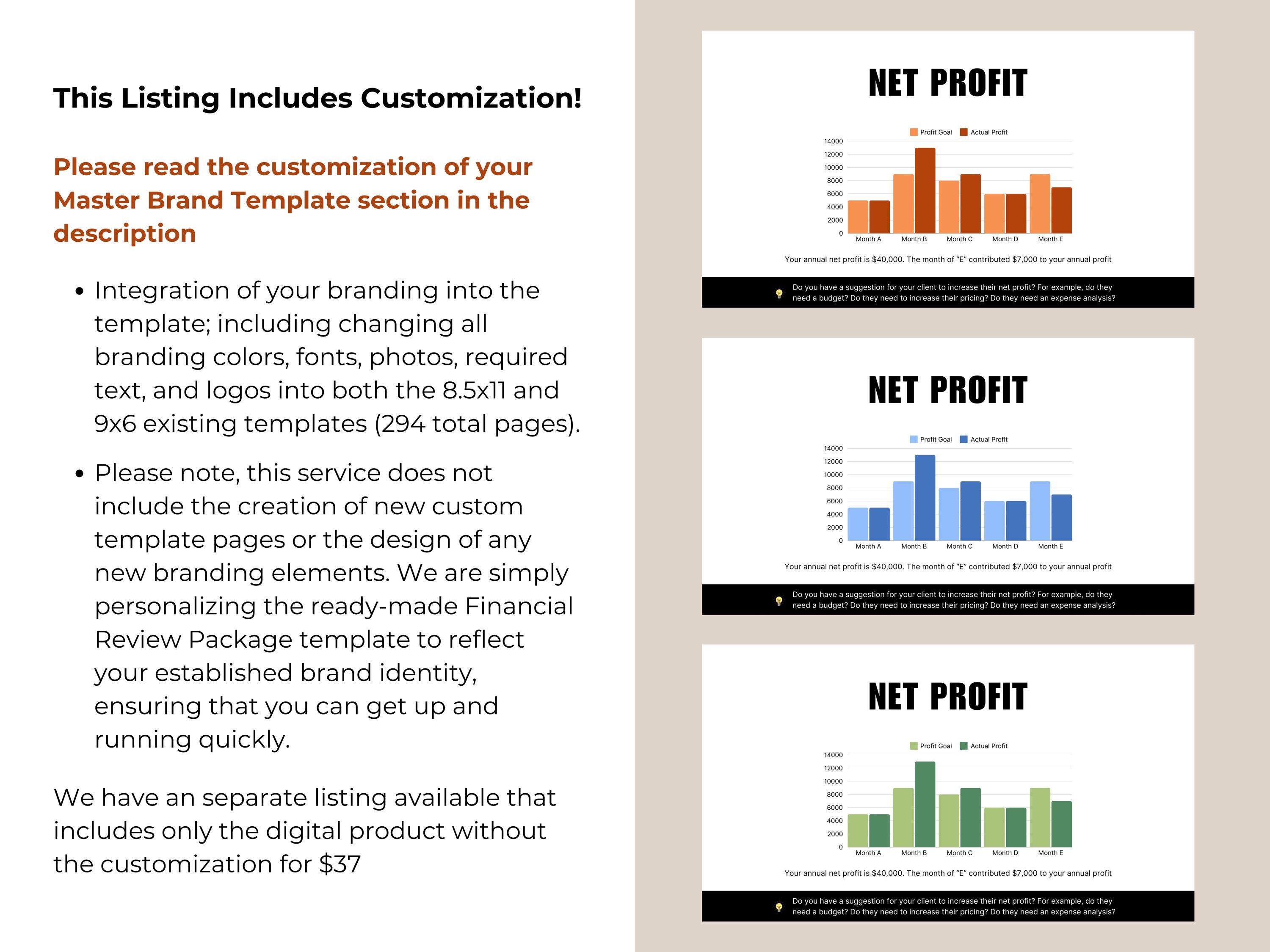 Financial Review Package Template + Customization | Made for ...