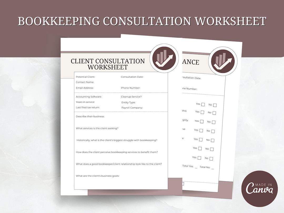Editable Consultation Worksheet Bookkeeping Firm Client Acceptance Form ...