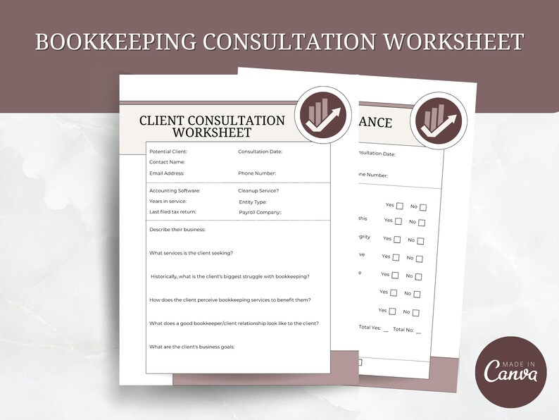 Editable Consultation Worksheet Bookkeeping Firm; Client Acceptance ...
