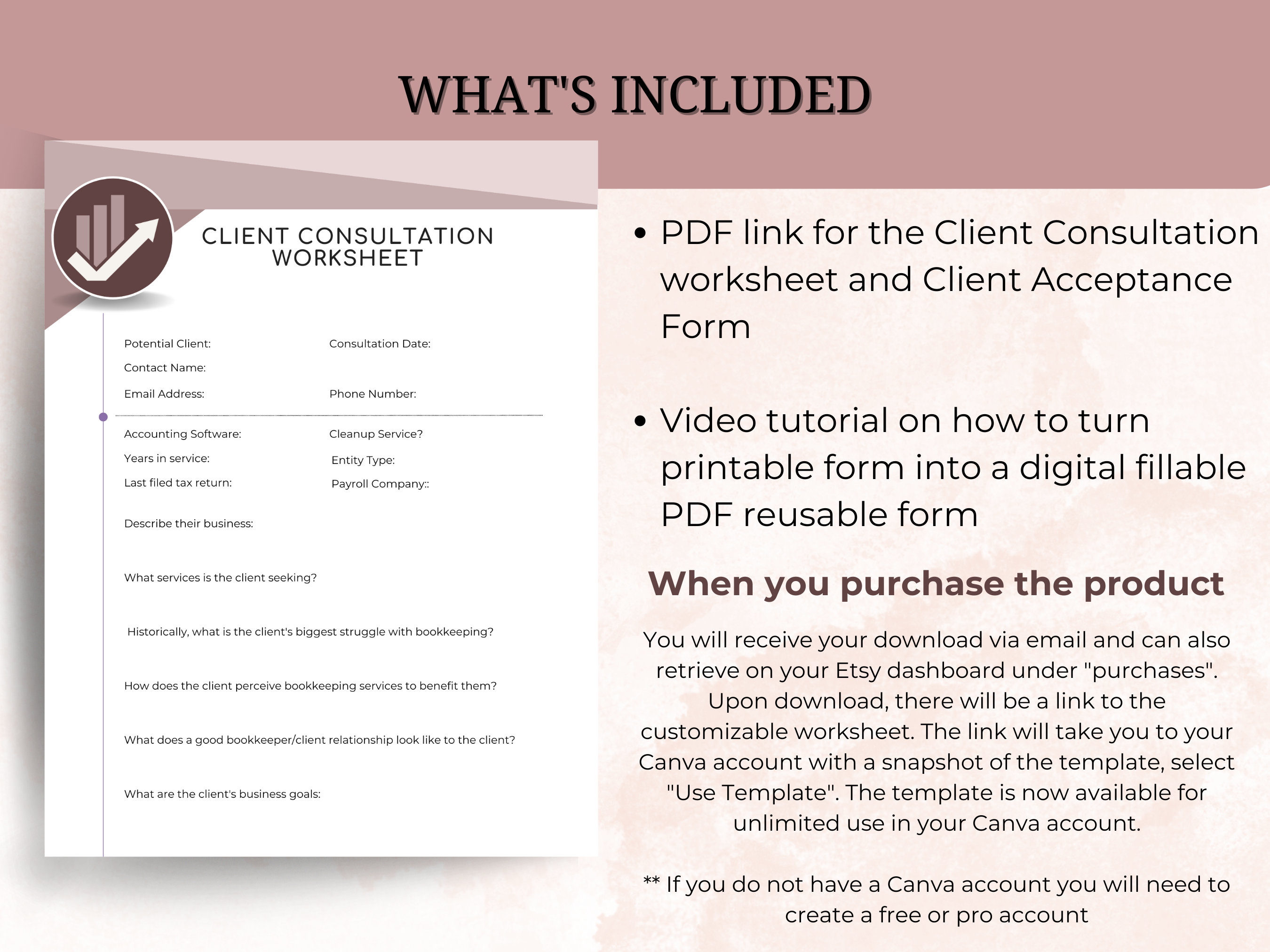 Editable Consultation Worksheet Bookkeeping Firm Client Acceptance Form ...