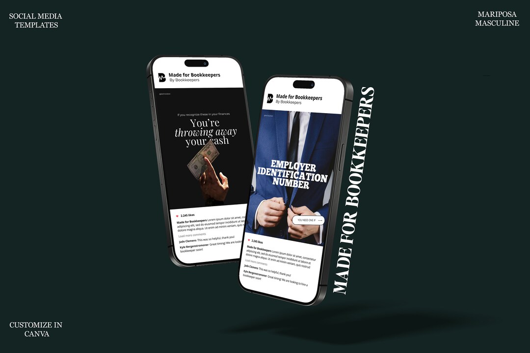 Bookkeeper Instagram Carousel Templates | Social Media Templates for ...