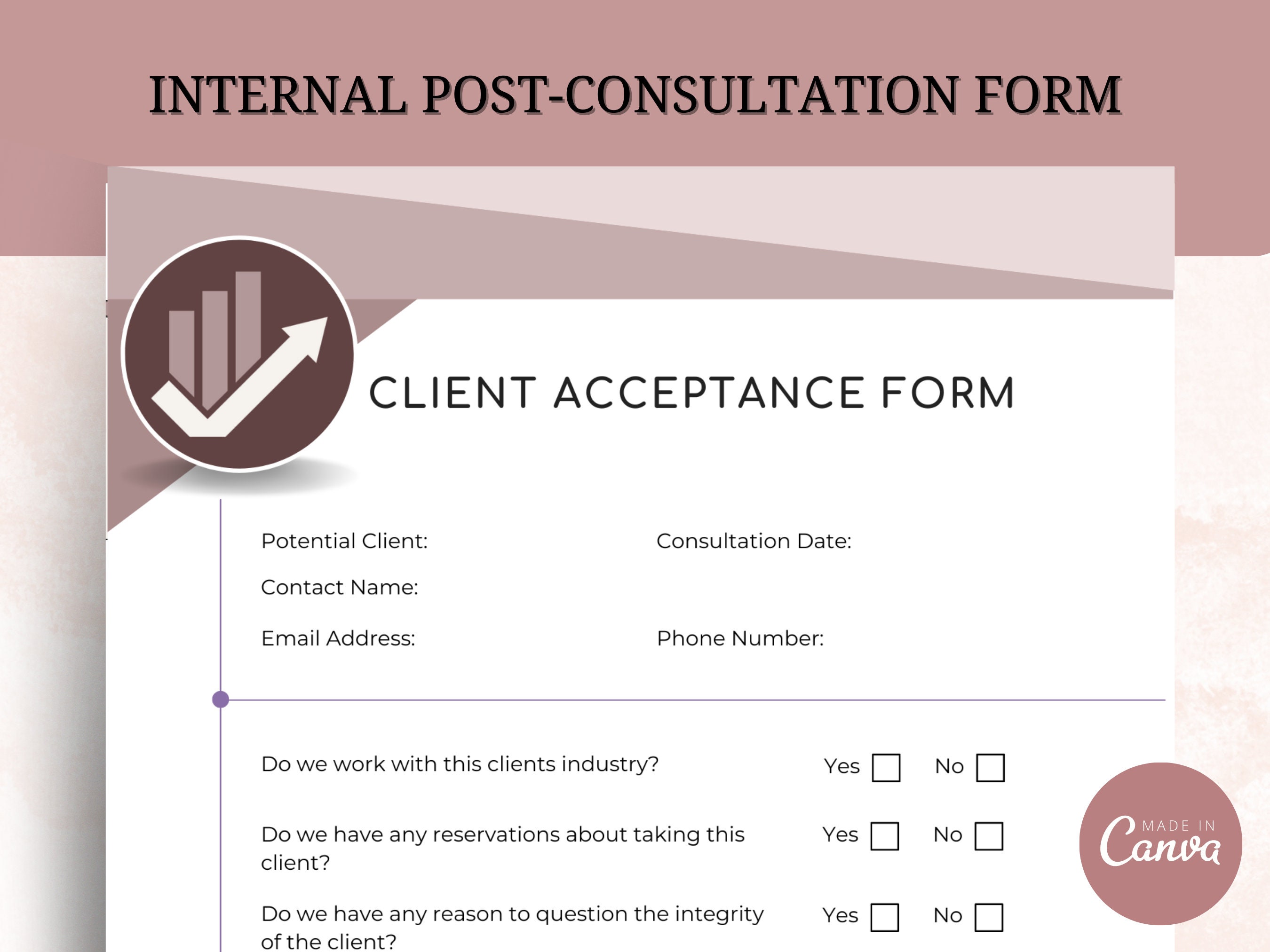 Editable Consultation Worksheet Bookkeeping Firm Client Acceptance Form ...