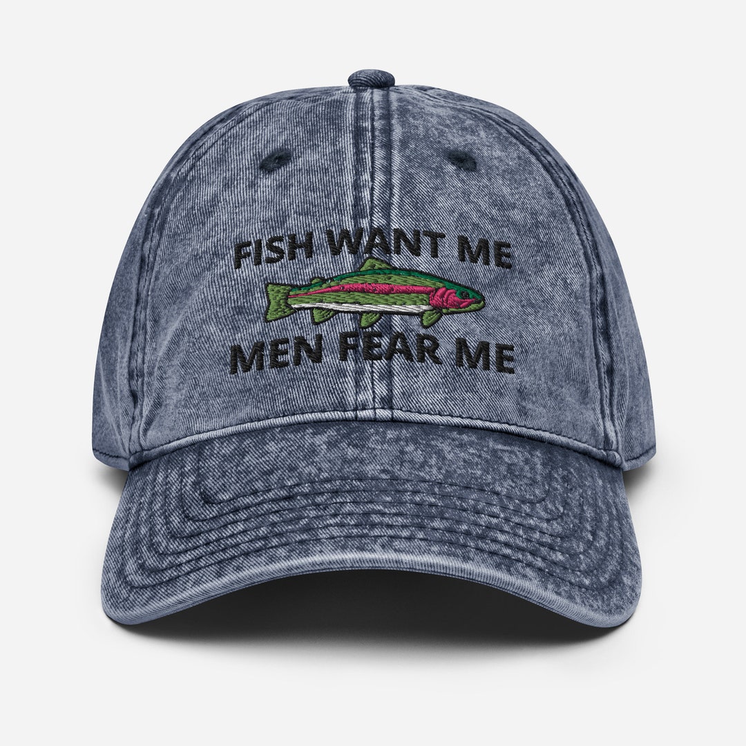 Fish Want Me Men Fear Me Summer Fishing Hat for Women Fishing Mom Gift ...