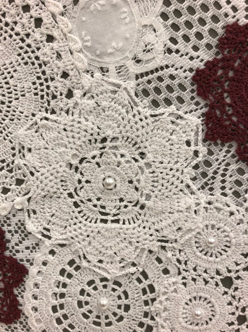 Vintage Doily Wall Art 16" X 20" (16-5), Doily Design Originals, Shabby ...
