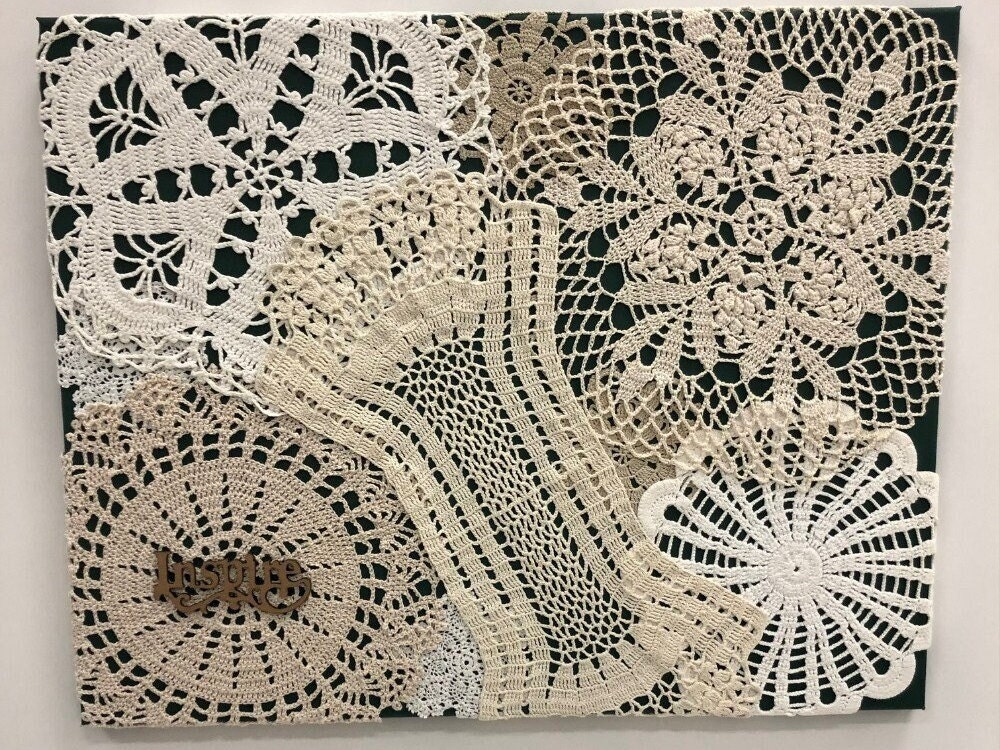 Vintage Doily Wall Art 16" X 20" (16-6), Doily Design Originals, Shabby ...