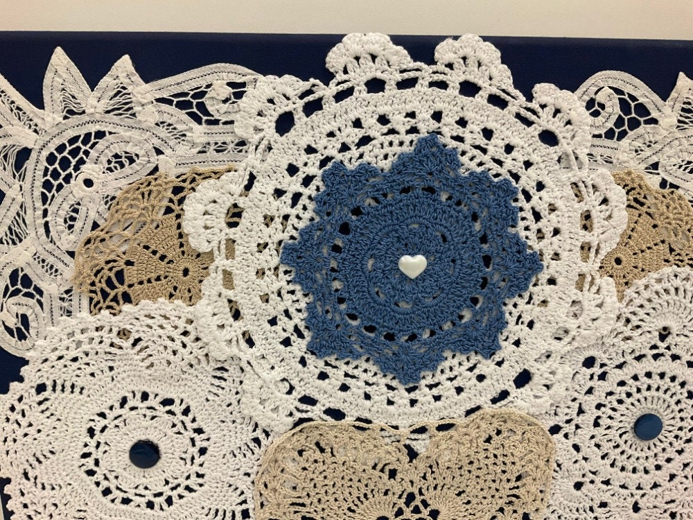 Vintage Doily Wall Art 16" X 20" (16-7) - Etsy