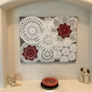 Vintage Doily Wall Art 16" X 20" (16-5), Doily Design Originals, Shabby ...