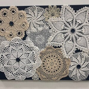 Vintage Doily Wall Art 16" X 20" (16-3), Doily Design Originals, Shabby ...