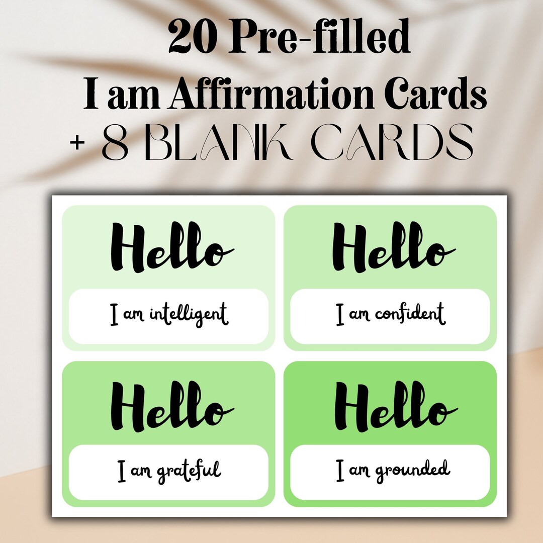I Am Affirmation Cards, Self-love Gift (digital Download) - Etsy