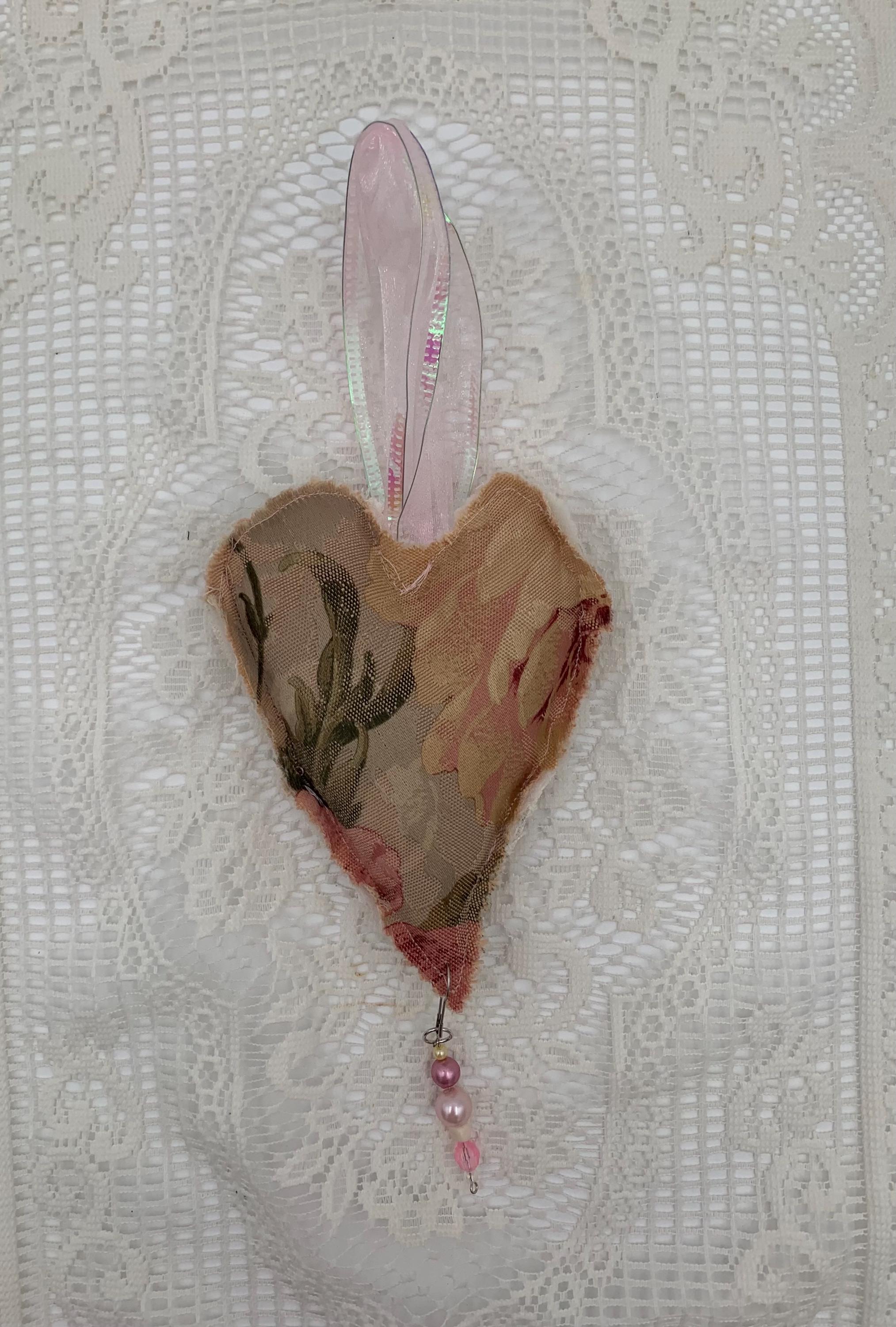 Hanging Heart, Lavender, Faith Based, Handmade, Upcycled, Heart With ...