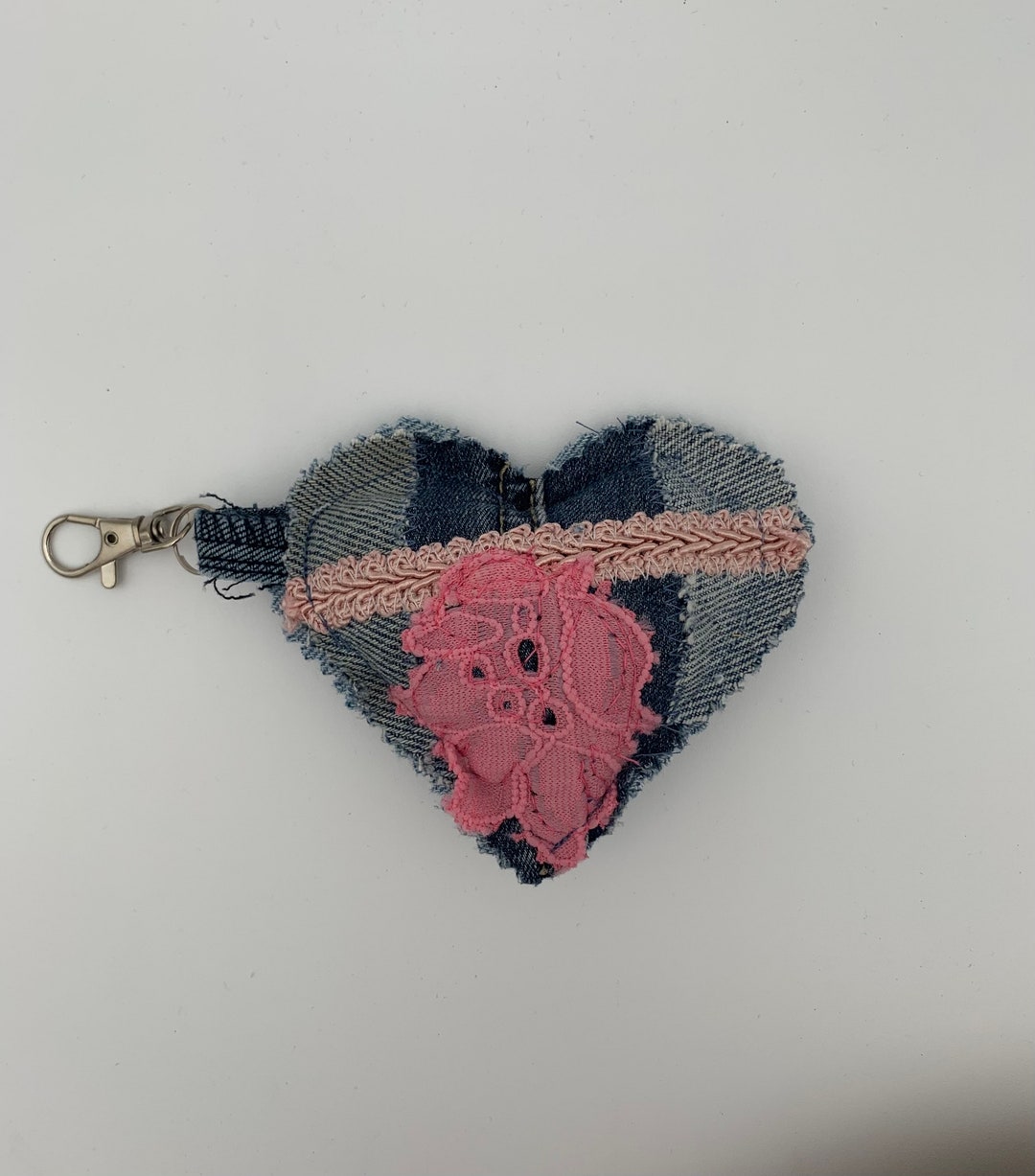 Upcycled Heart Keychain – Backpack or Purse Charm, Gift or Favor - Etsy