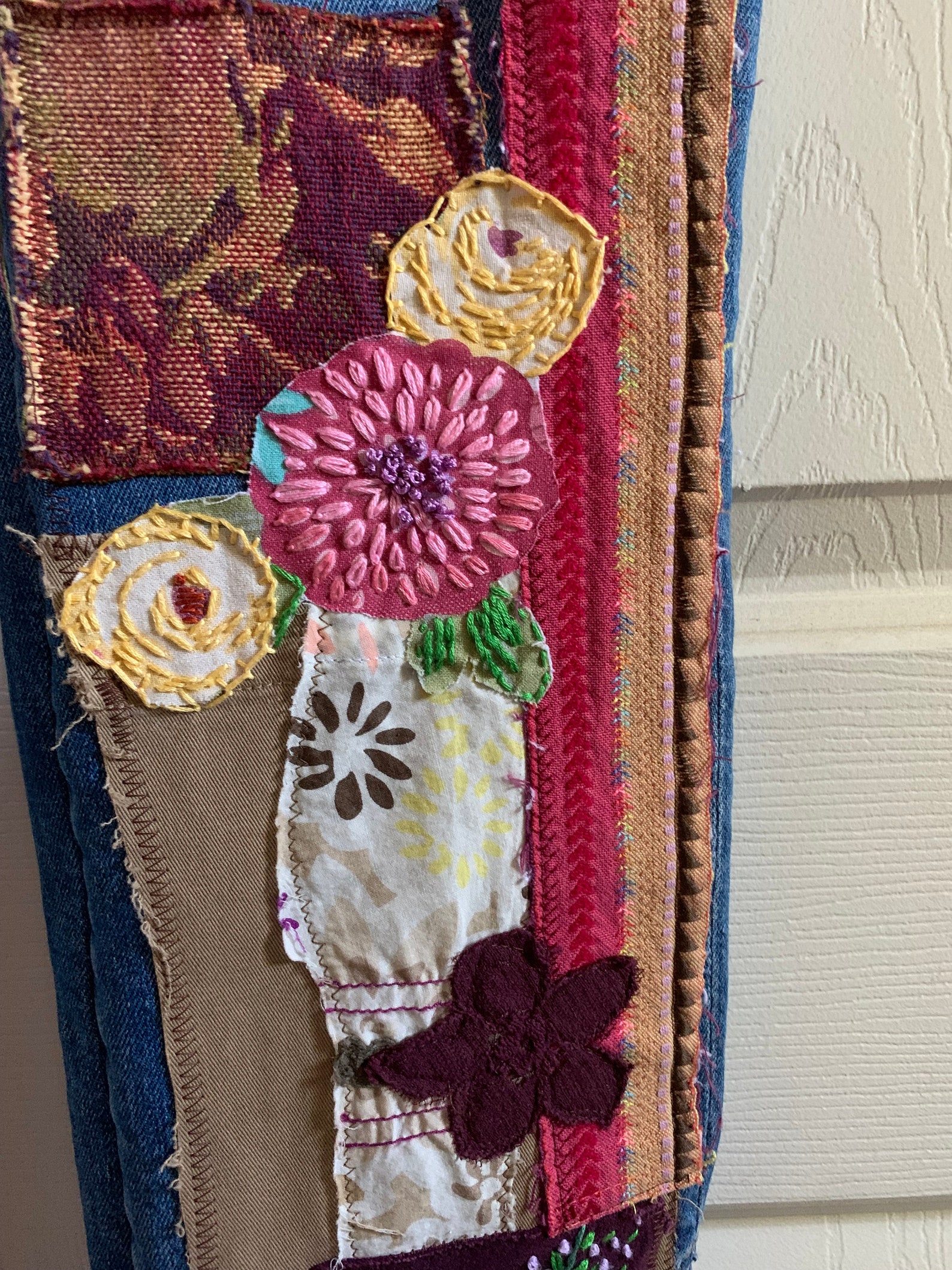 Upcycled Patched Jeans, Womens Size 31 Jeans, Festival Jeans, Boho ...