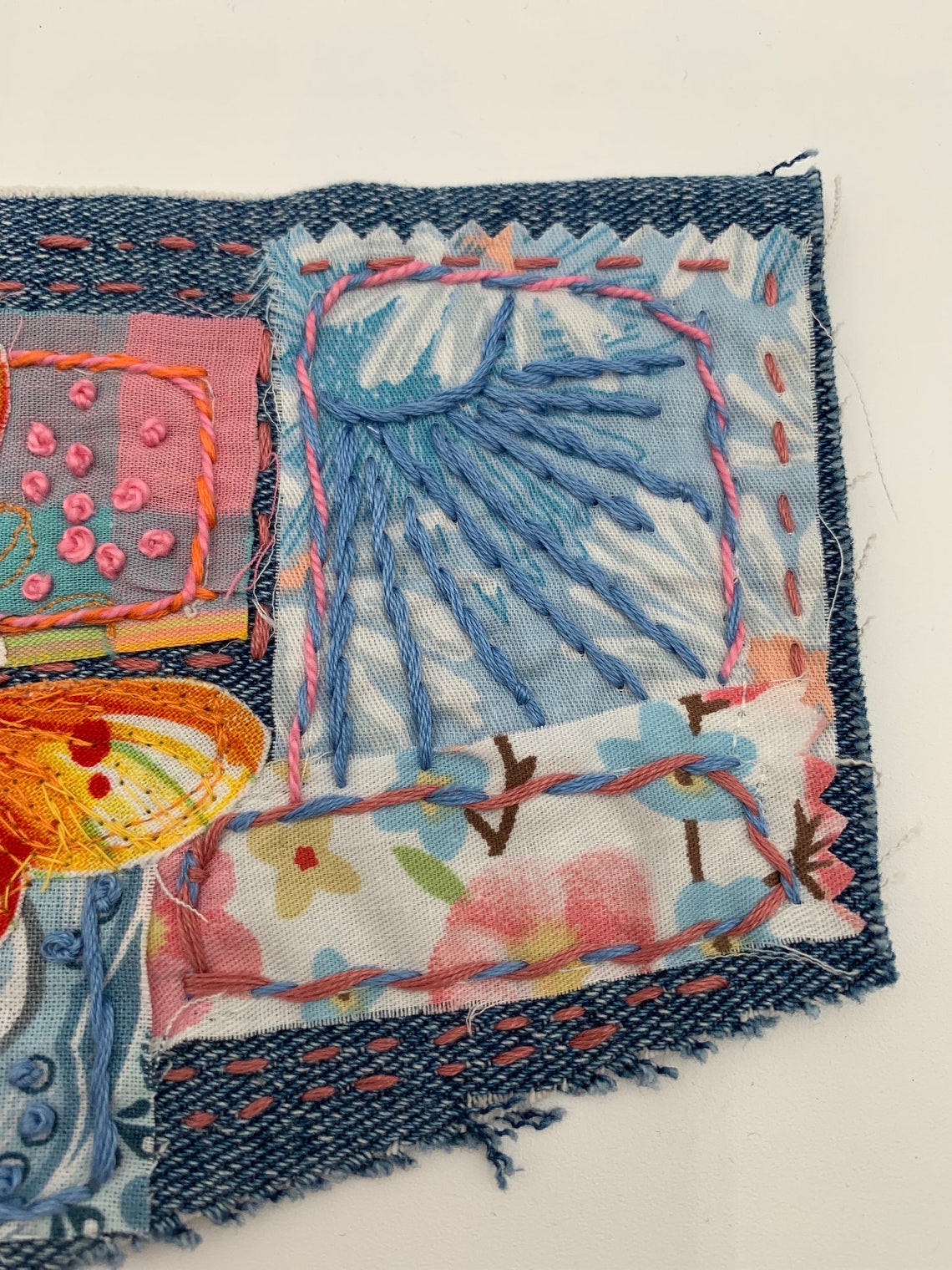 Boro Patch for Jeans, Sew on Patch, Hand Sewn Patch, Embellishment - Etsy