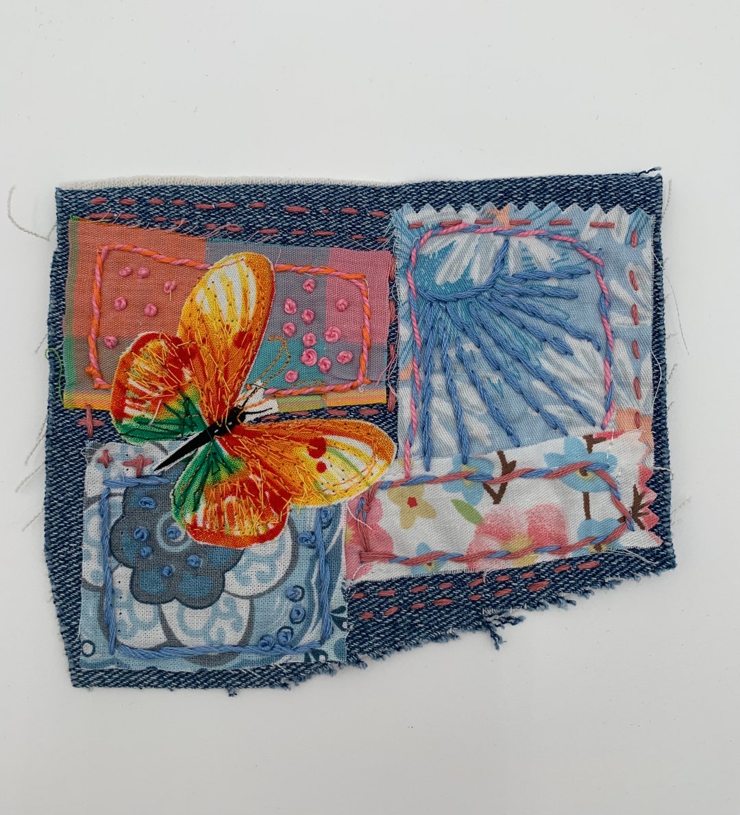 Boro Patch for Jeans, Sew on Patch, Hand Sewn Patch, Embellishment - Etsy