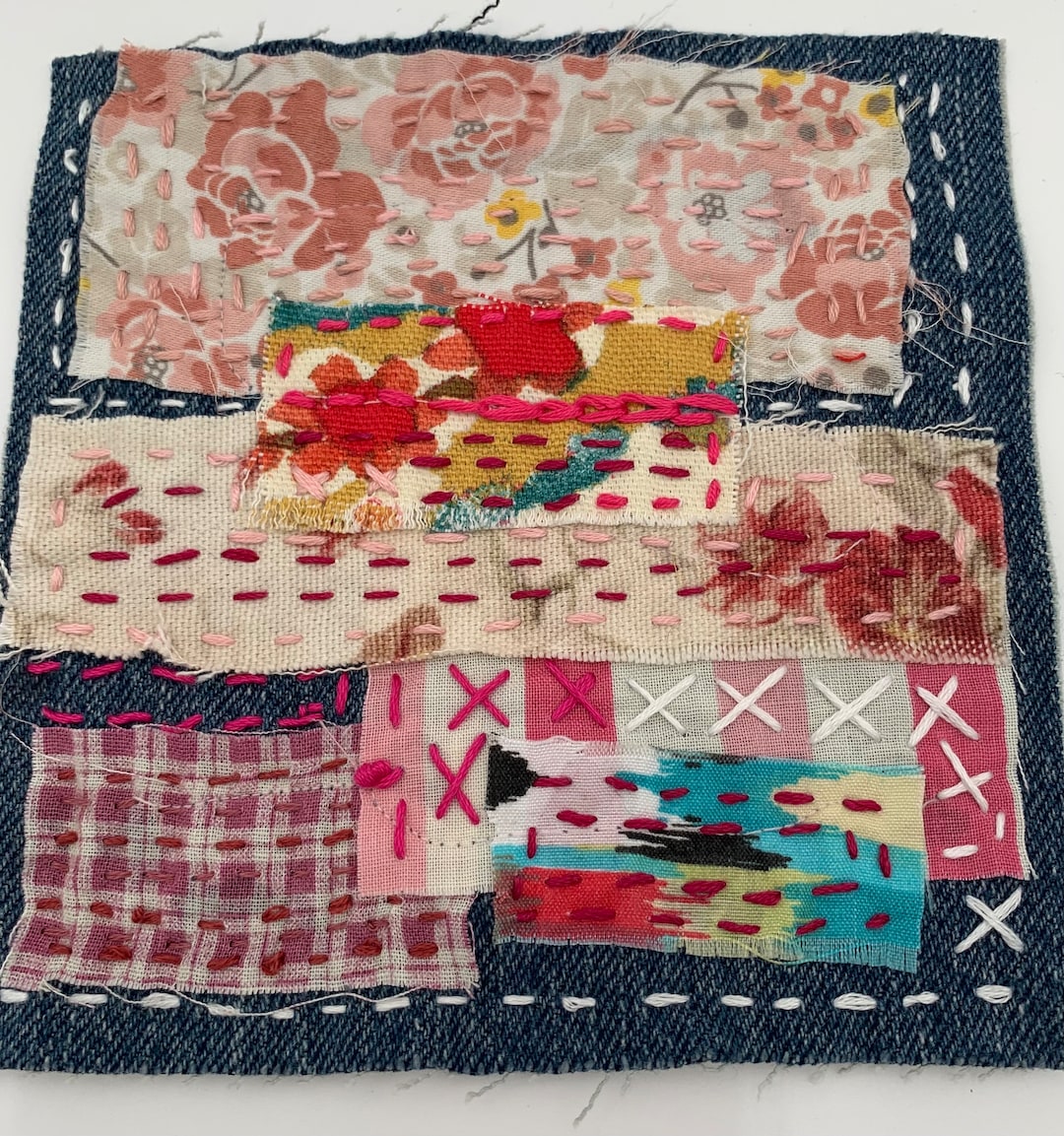 Boro Patch for Jeans, Sew on Patch, Hand Sewn Patch, Embellishment - Etsy