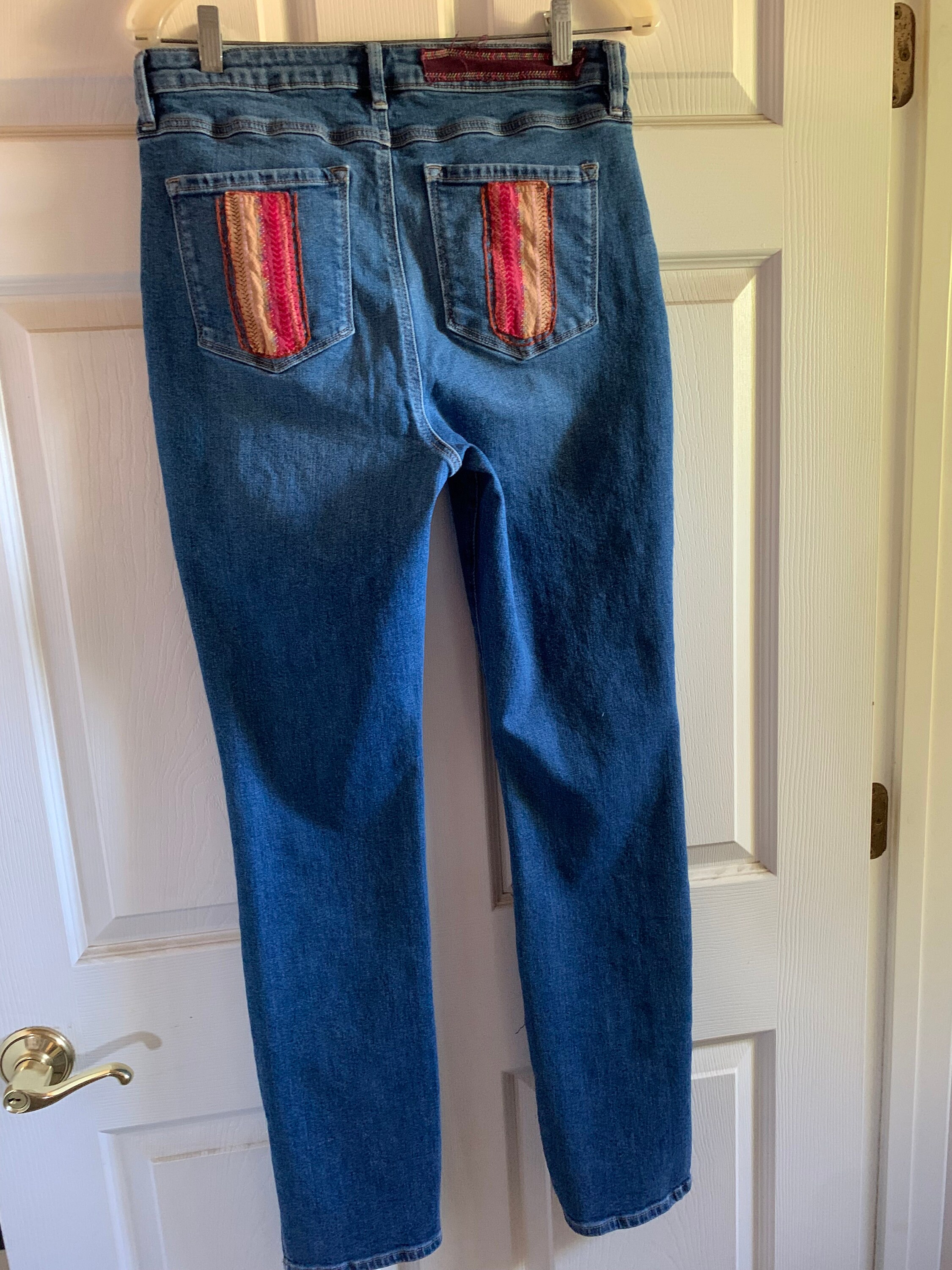 Upcycled Patched Jeans, Womens Size 31 Jeans, Festival Jeans, Boho ...