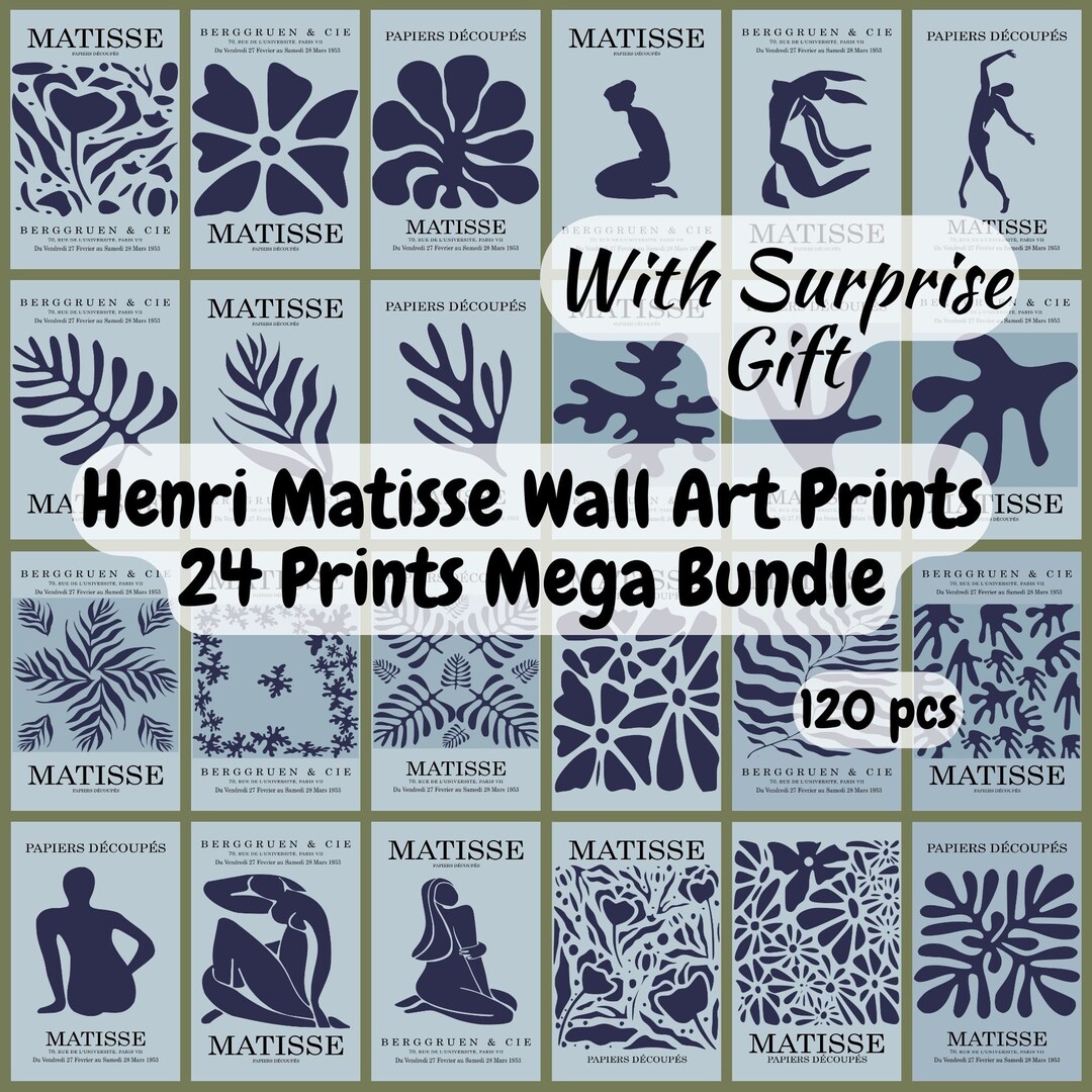 Henri Matisse Mega Bundle Set of 24, Henri Matisse Blue Background and ...