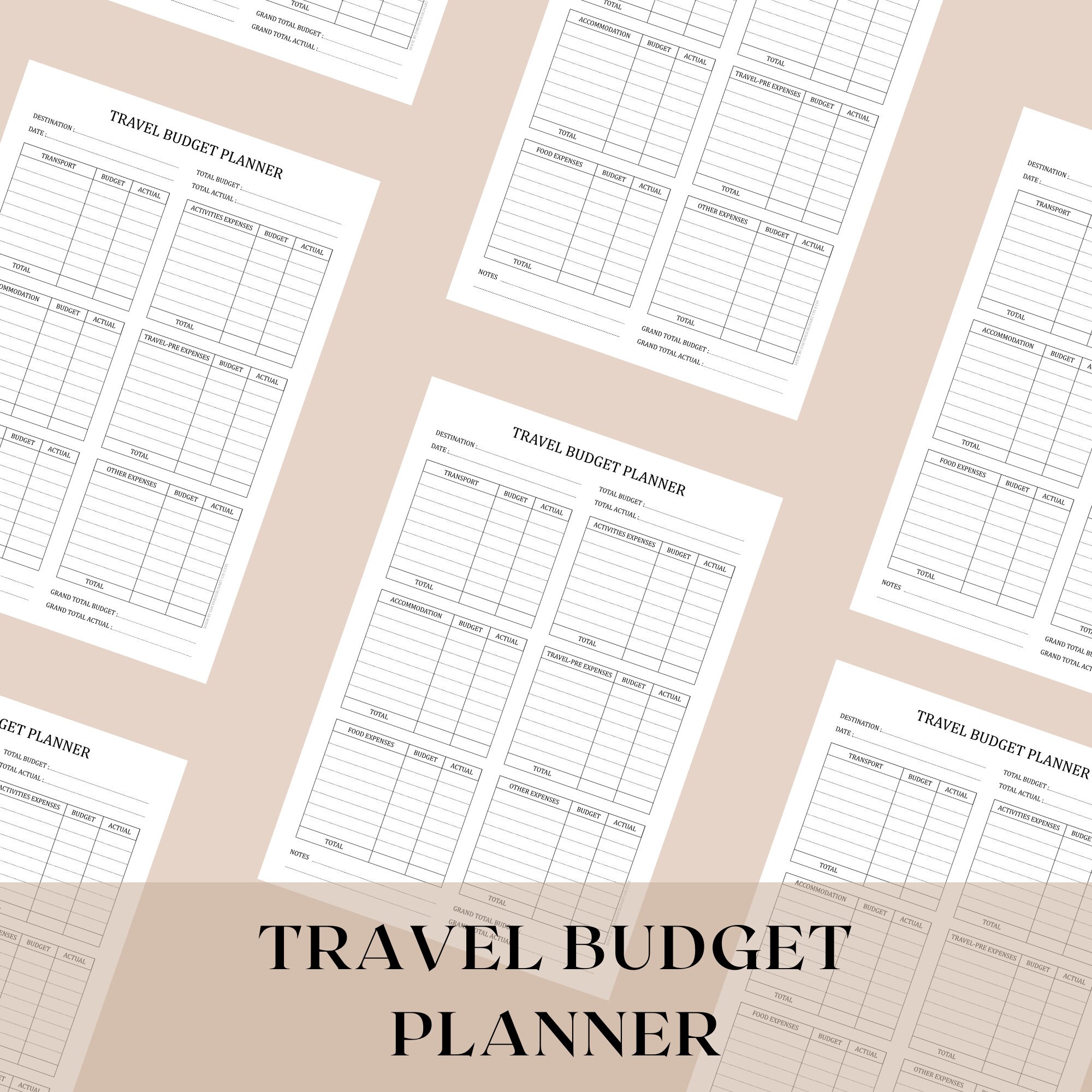 Travel Budget Planner Printable Work Holiday Spending - Etsy