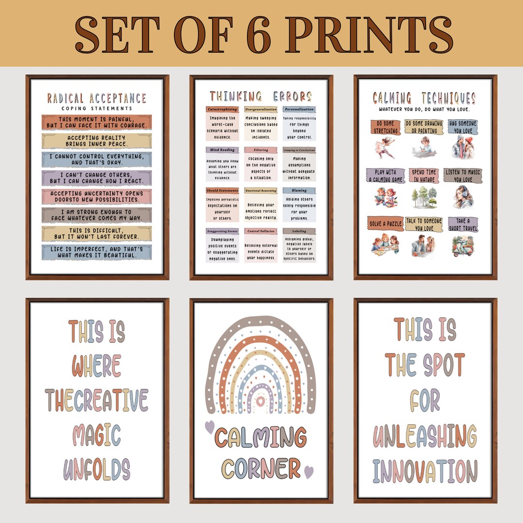 Radical Acceptance Coping Statements, CBT Print, DBT Skills Poster ...