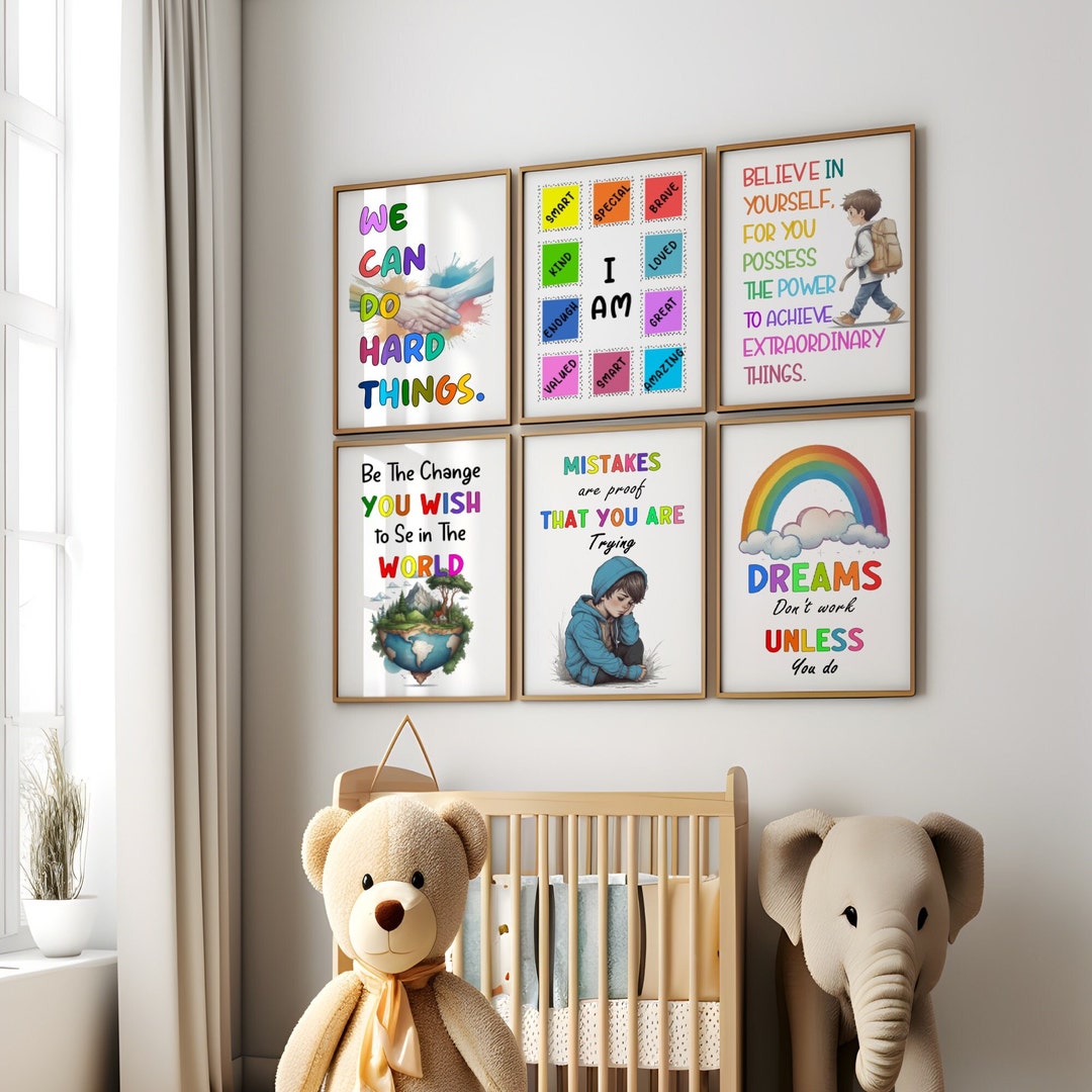 Affirmations for Kids Set of 6, Classroom Posters, I Am Affirmations ...