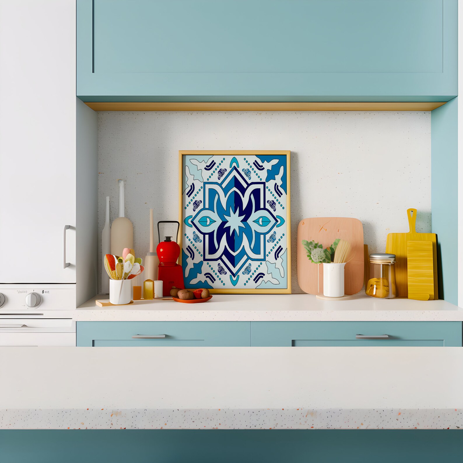 Ottoman Tiles Print Set of 3 Turkish Ceramic Digital Tile - Etsy