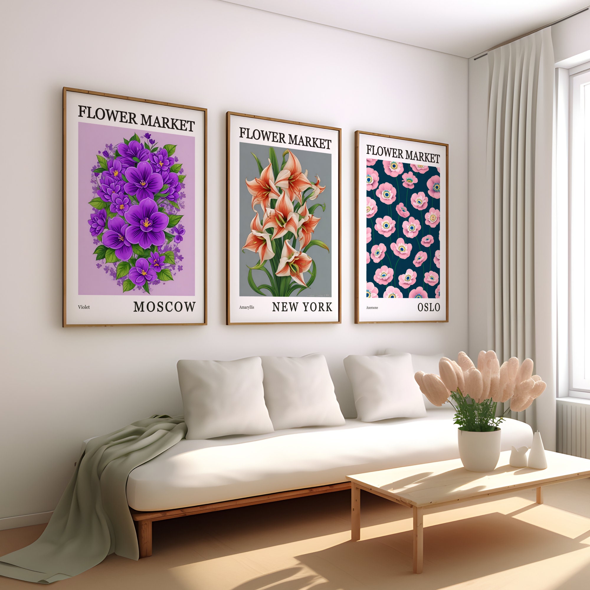 Flower Gallery Wall Set, Flower Market Prints, Trendy Floral Posters ...