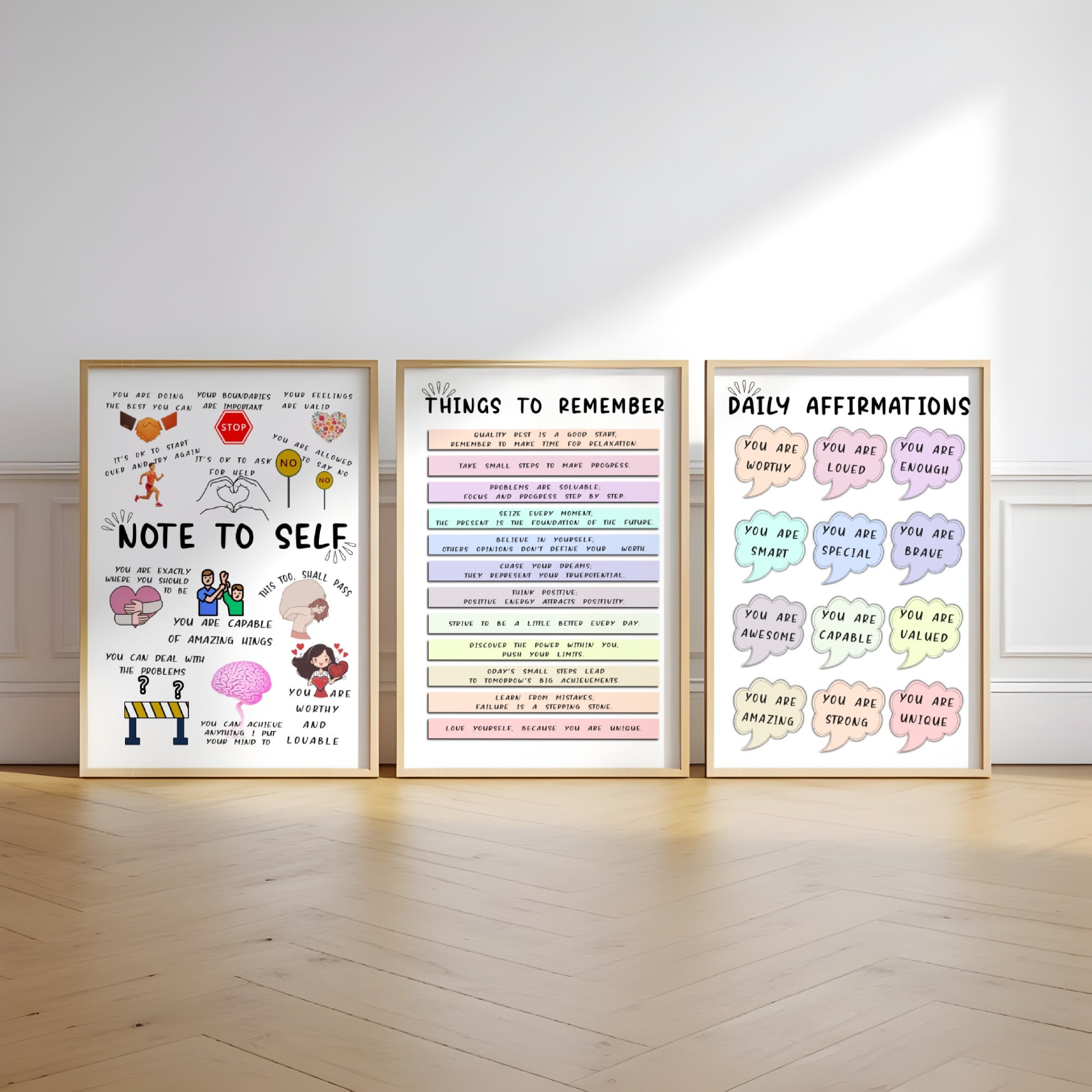 Things to Remember, Positive Affirmations, Mental Health Poster ...