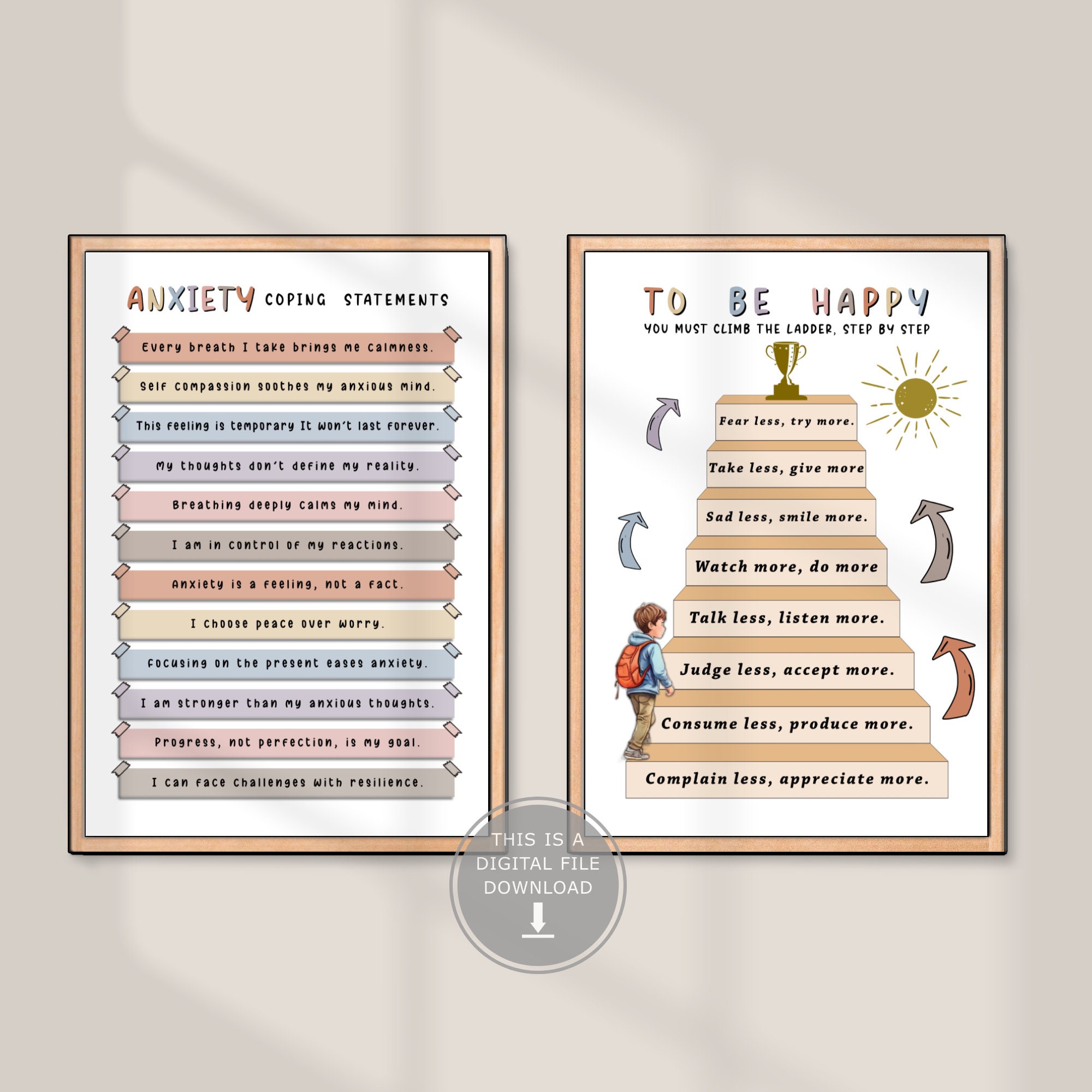 Mental Health Poster, Anxiety Coping Statements, Calming Techniques ...