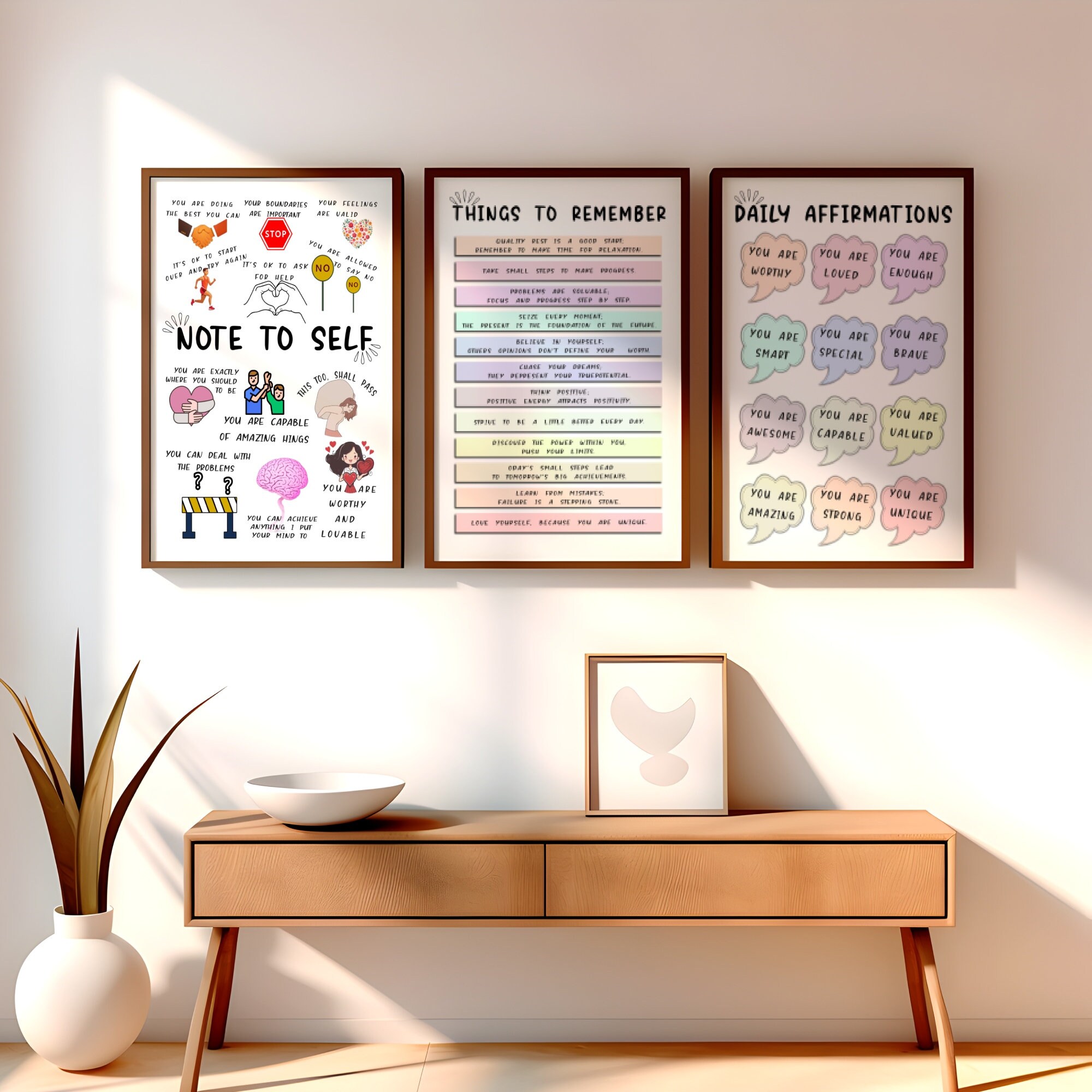 Things to Remember, Positive Affirmations, Mental Health Poster ...