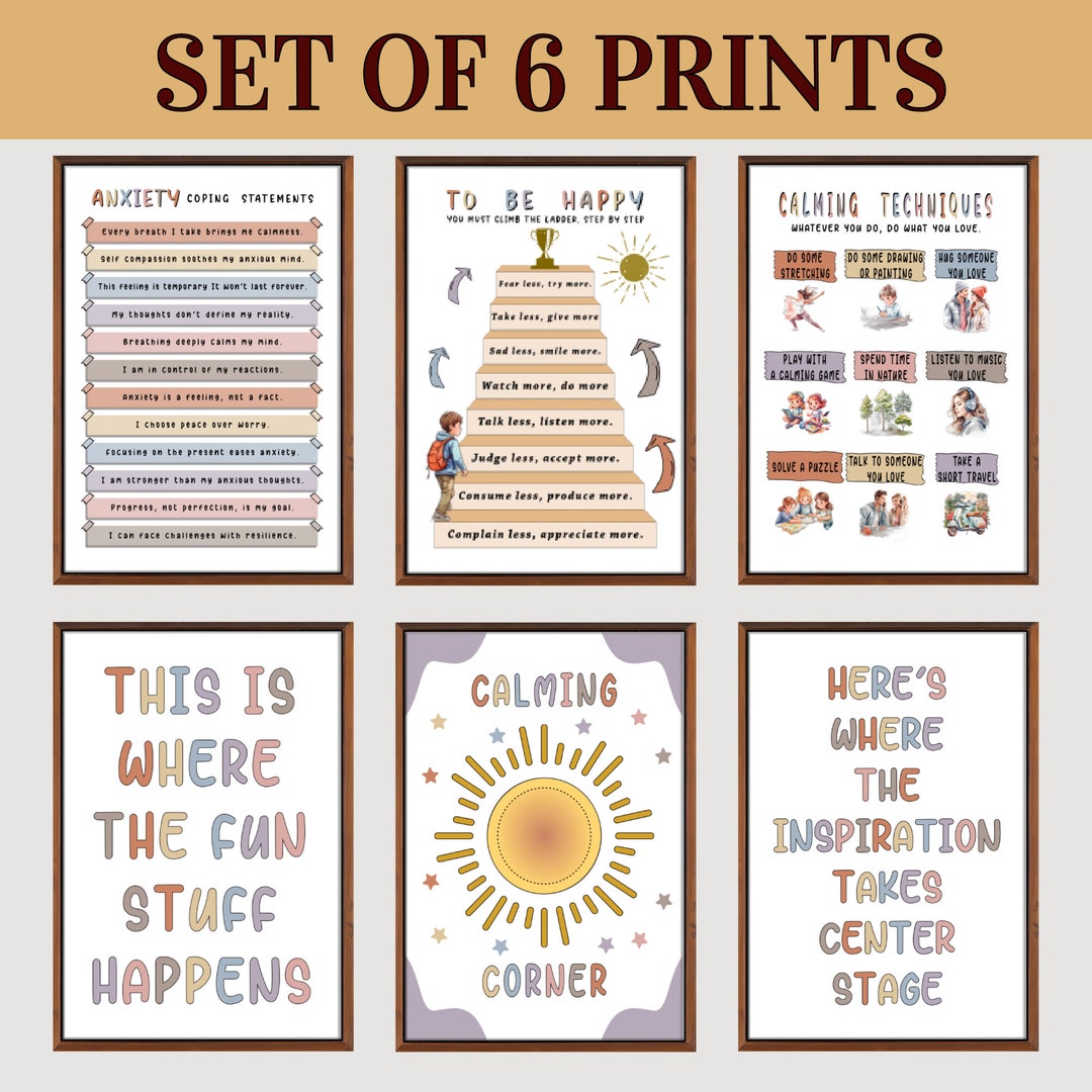 Mental Health Poster, Anxiety Coping Statements, Calming Techniques ...