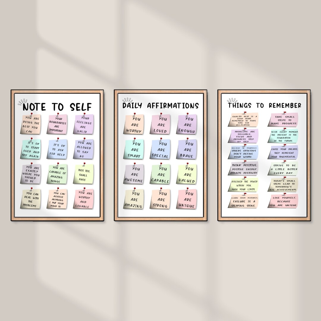Note to Self Poster, Therapy Office Decor, Calming Down Corner, School ...