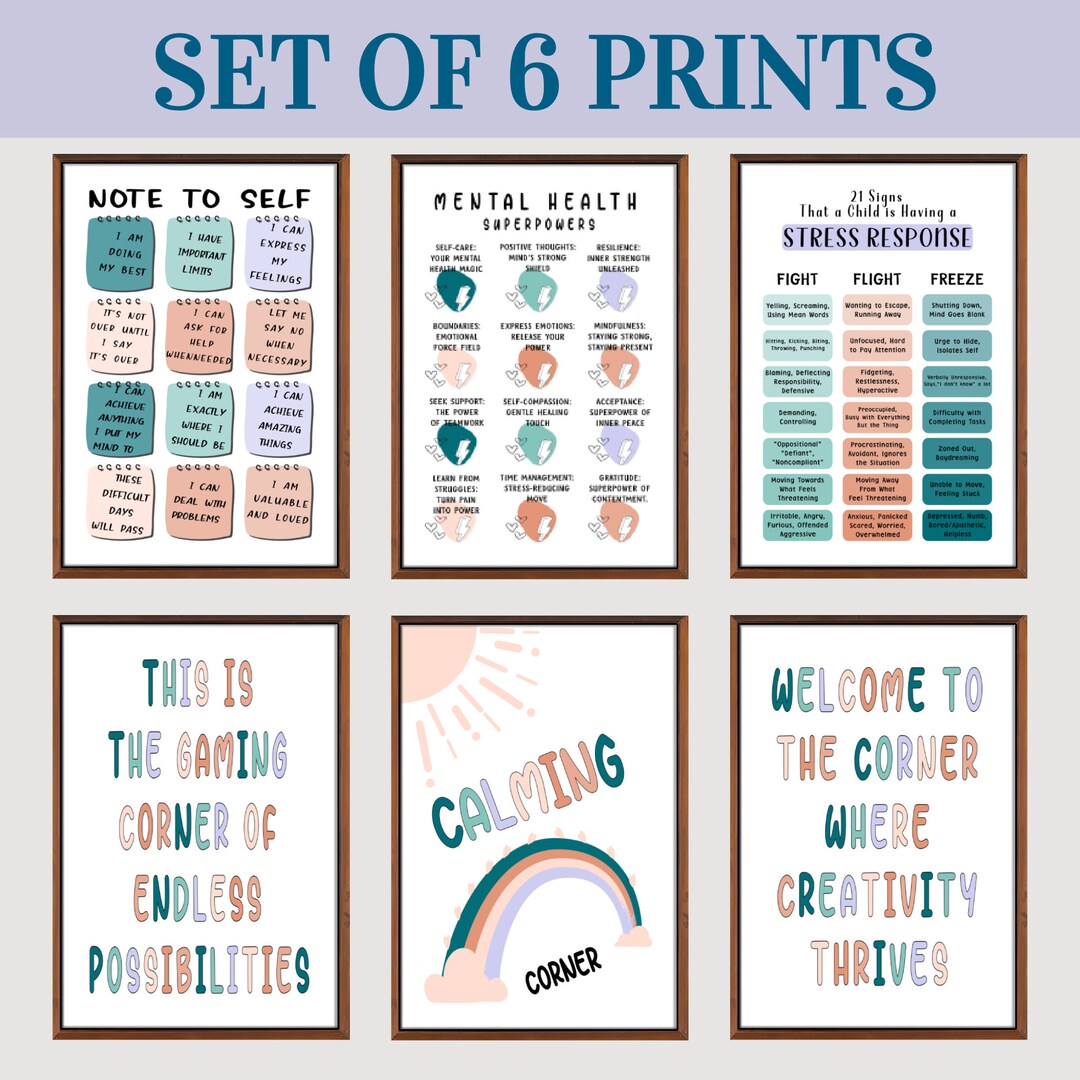 Mental Health Superpowers Office Wall Decor, Note to Self Dorm Poster ...