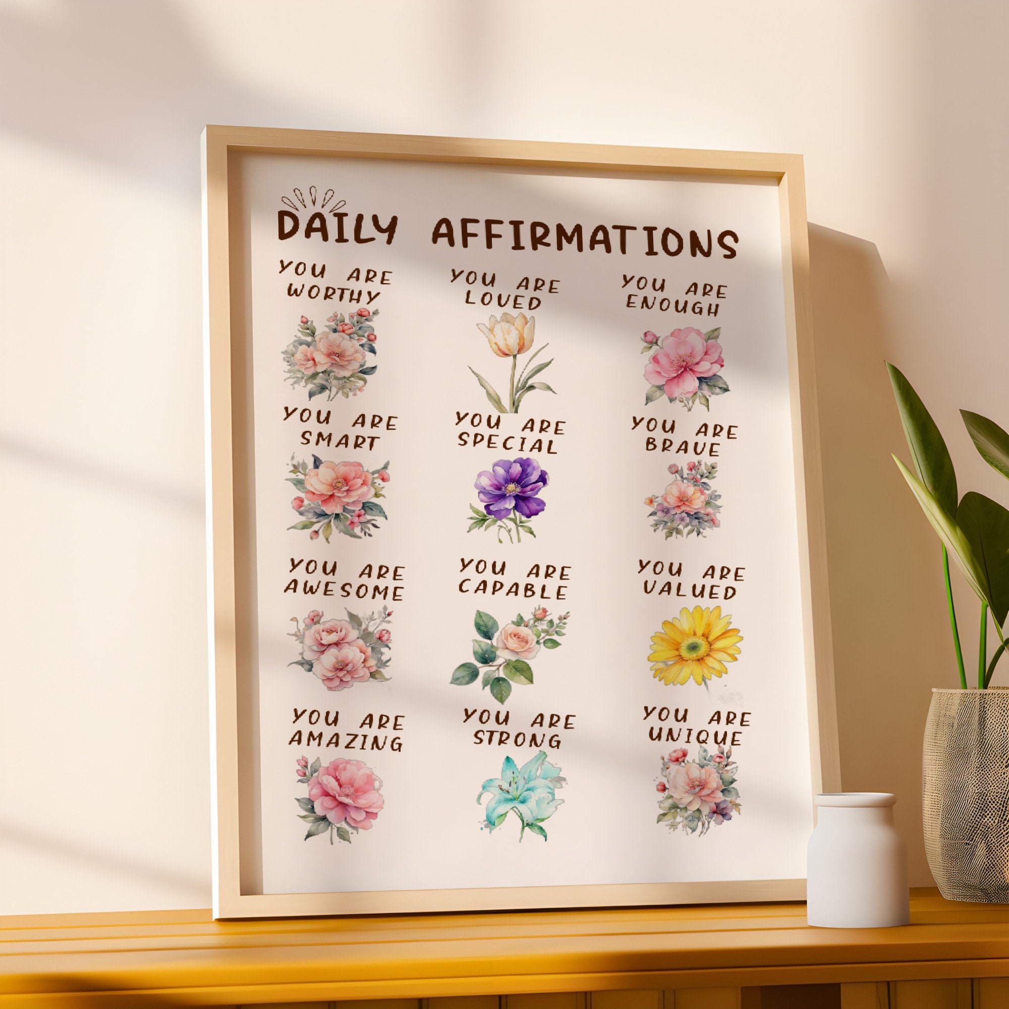 Mental Health Poster Set of 3, Note to Self Wall Art, Daily ...