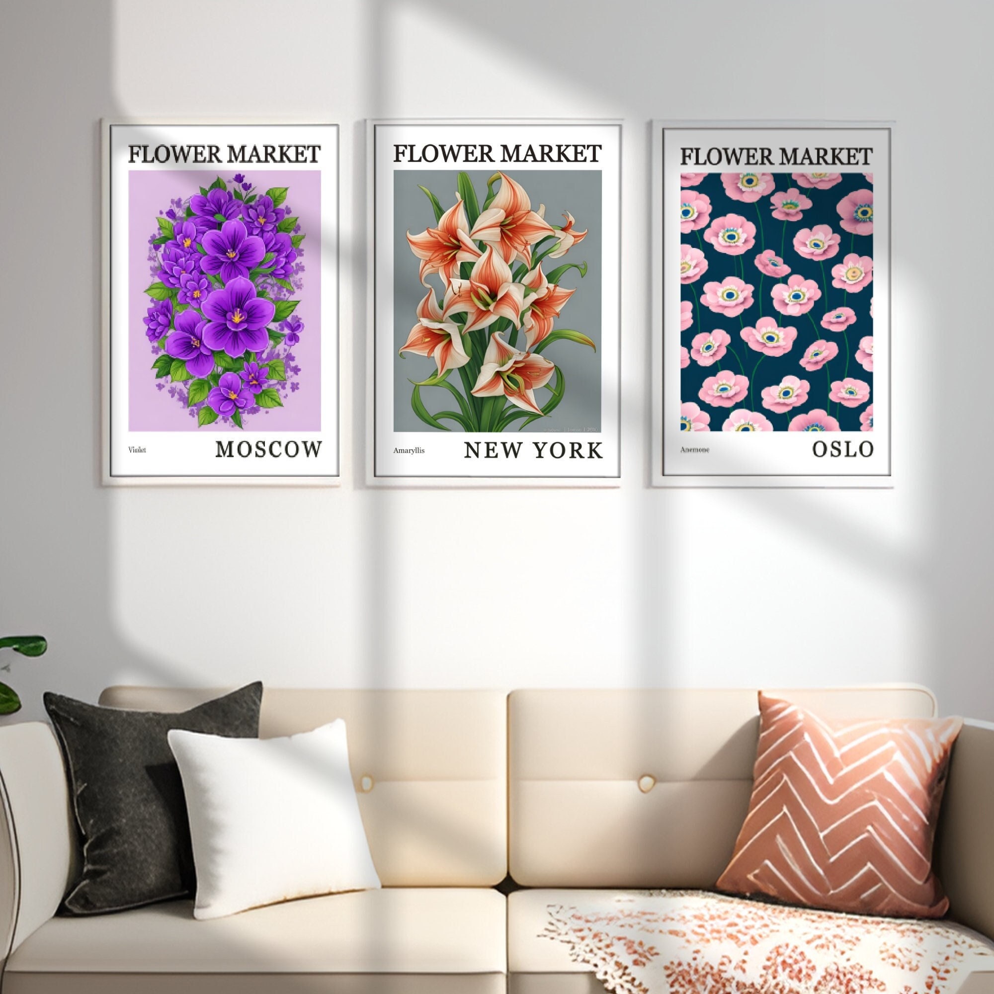 Flower Gallery Wall Set, Flower Market Prints, Trendy Floral Posters ...